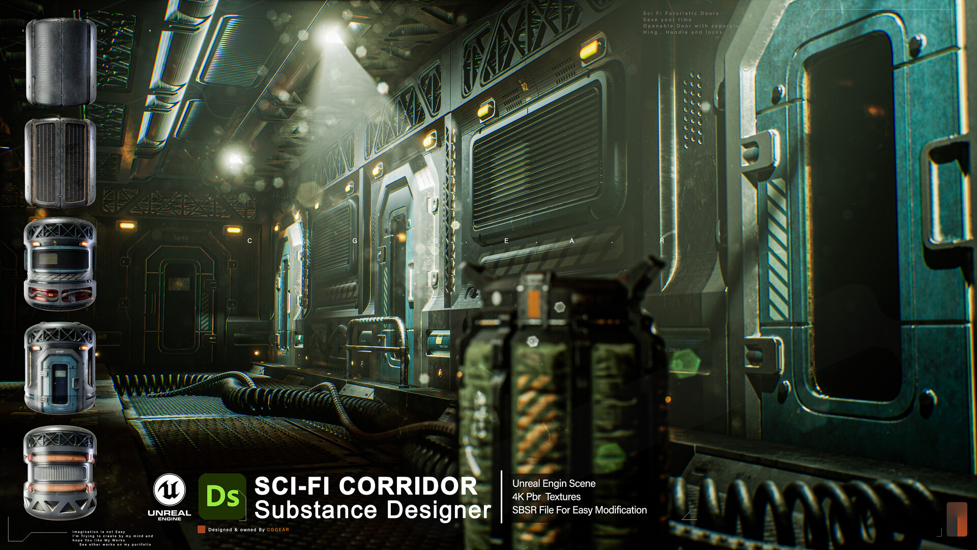 ArtStation - Sci-Fi Corridor (substance Designer)