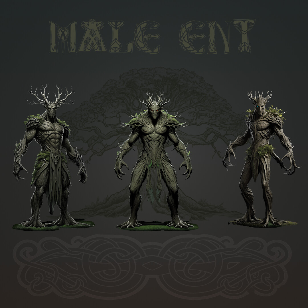 ArtStation - Concept's of the Male and the Female Ents