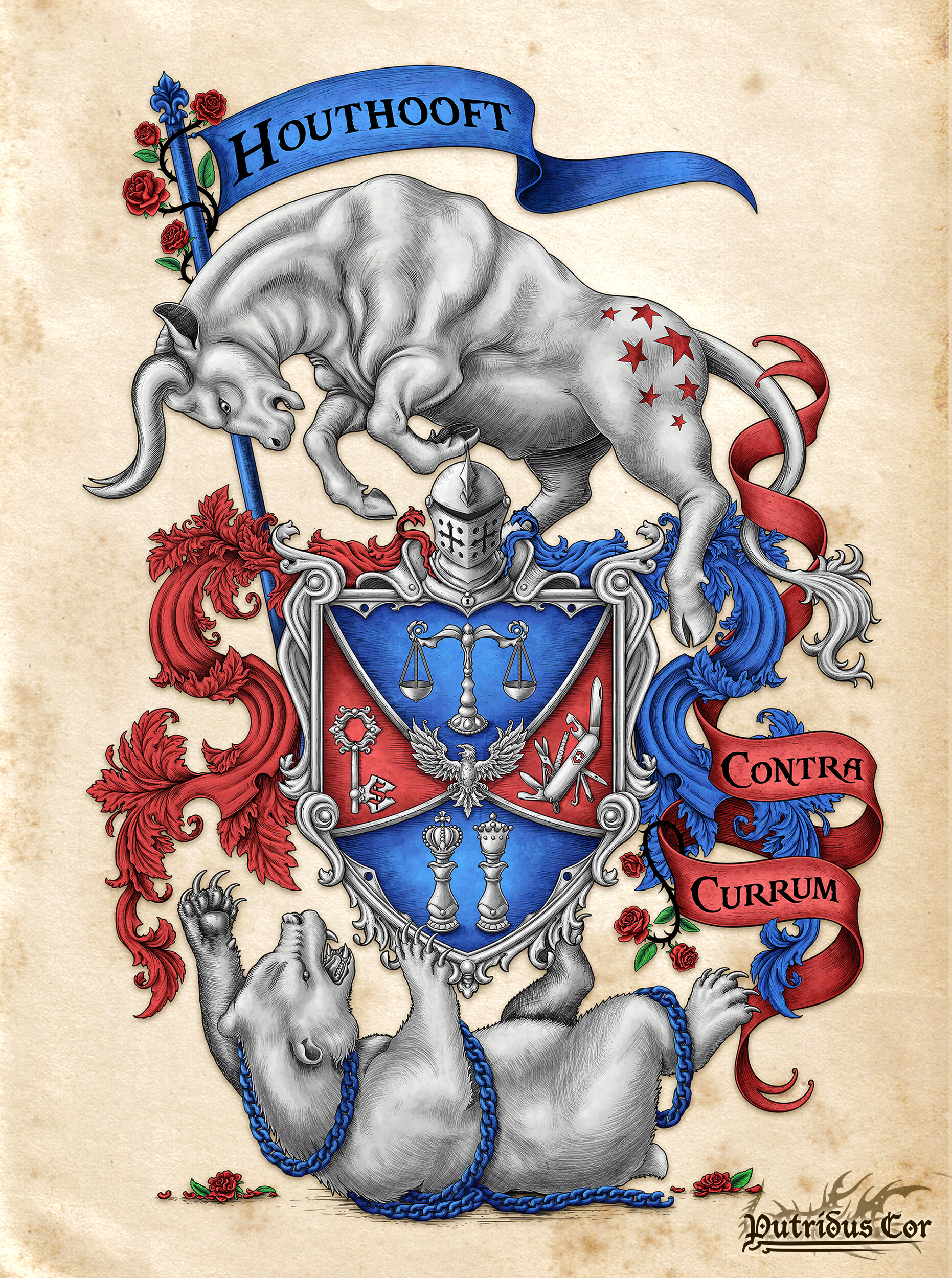 ArtStation - Bull & Bear Coat of Arms