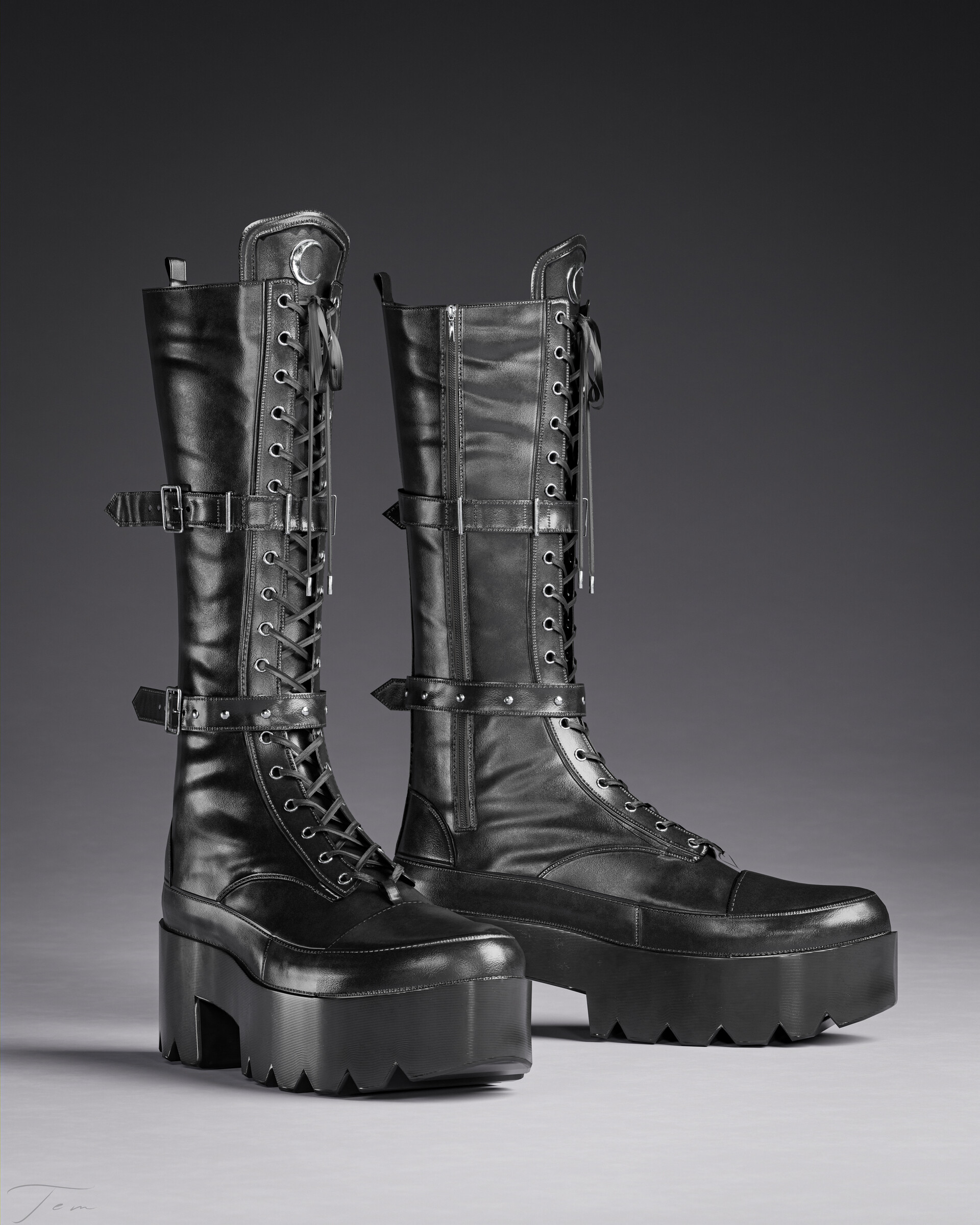 ArtStation - Gothic Leather Boots - Game Ready