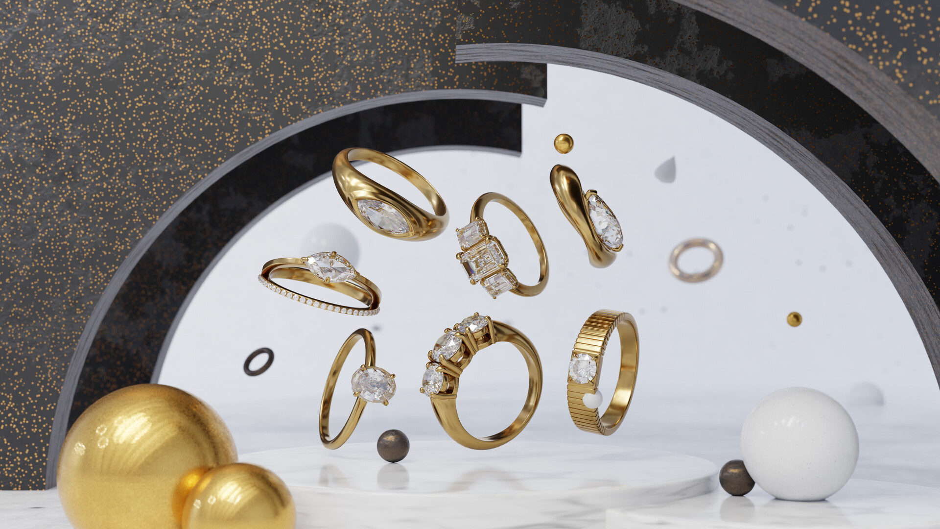 ArtStation - Dimond Rings Renders