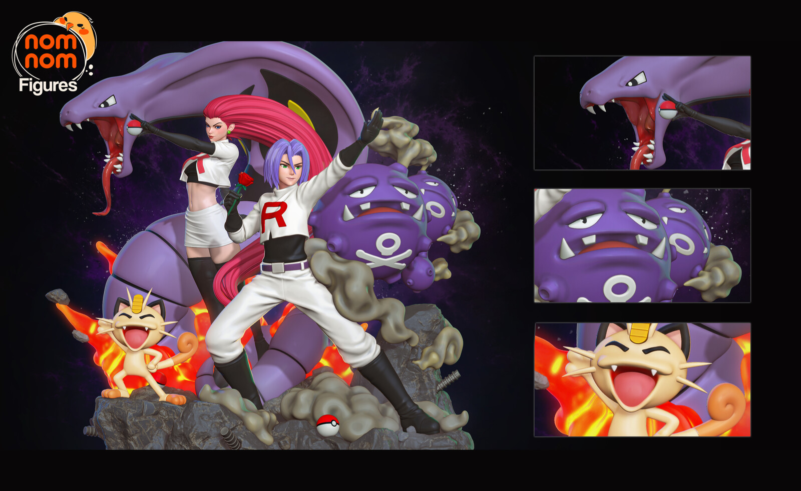 NomNom Figures - Team Rocket - Pokemon