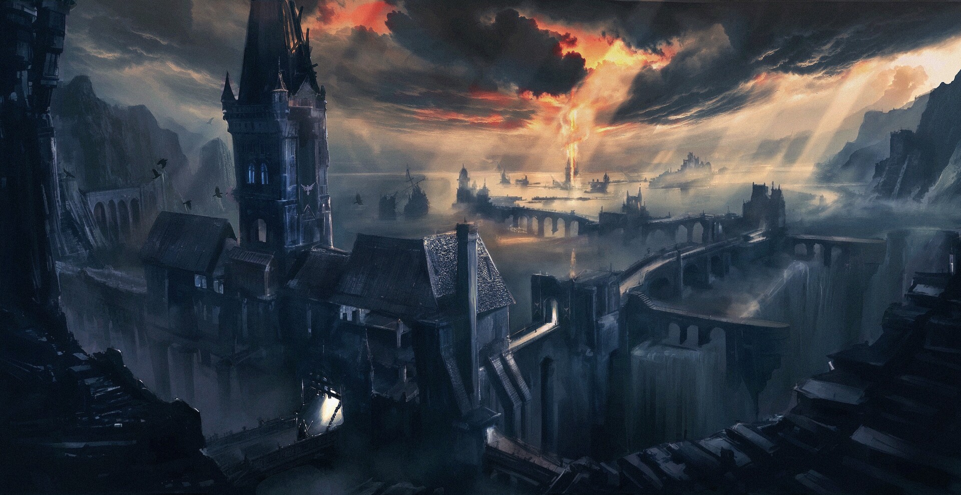 ArtStation - Concept art dark fantasy city