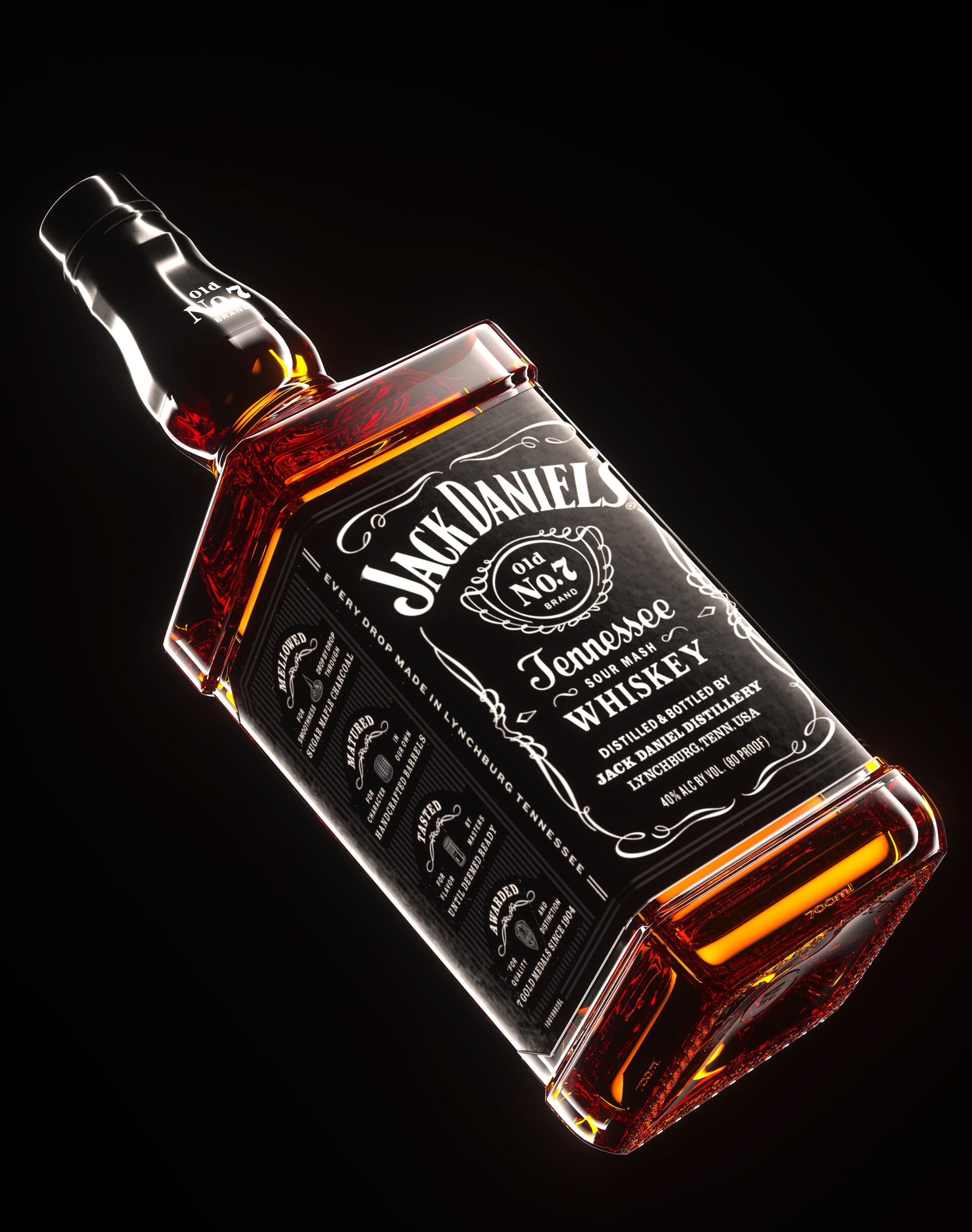 ArtStation - 3D Jack Daniels bottle render