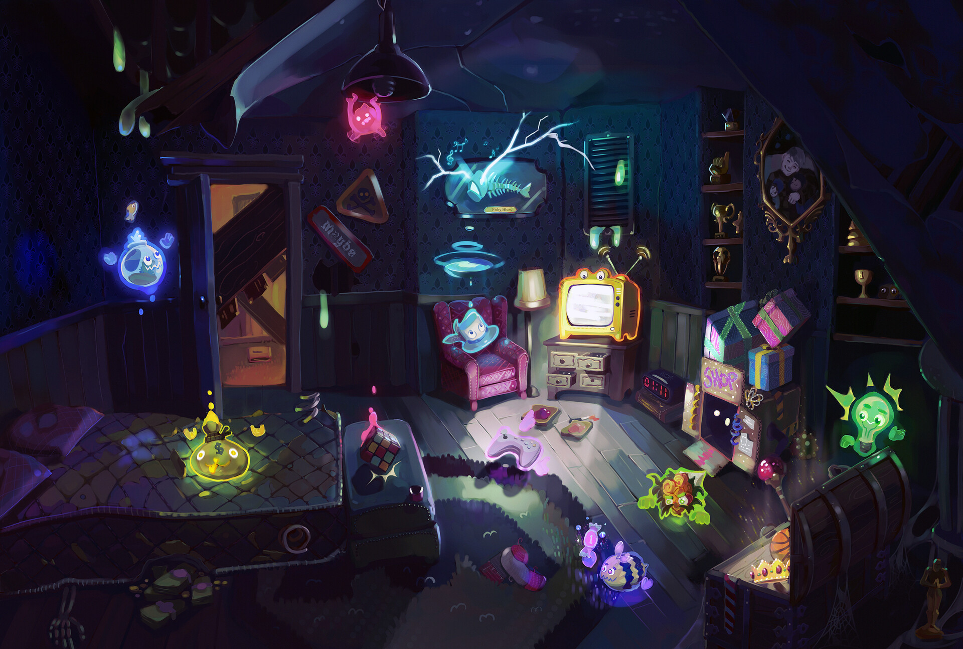 ArtStation - Ghost Game Lobby Concepts