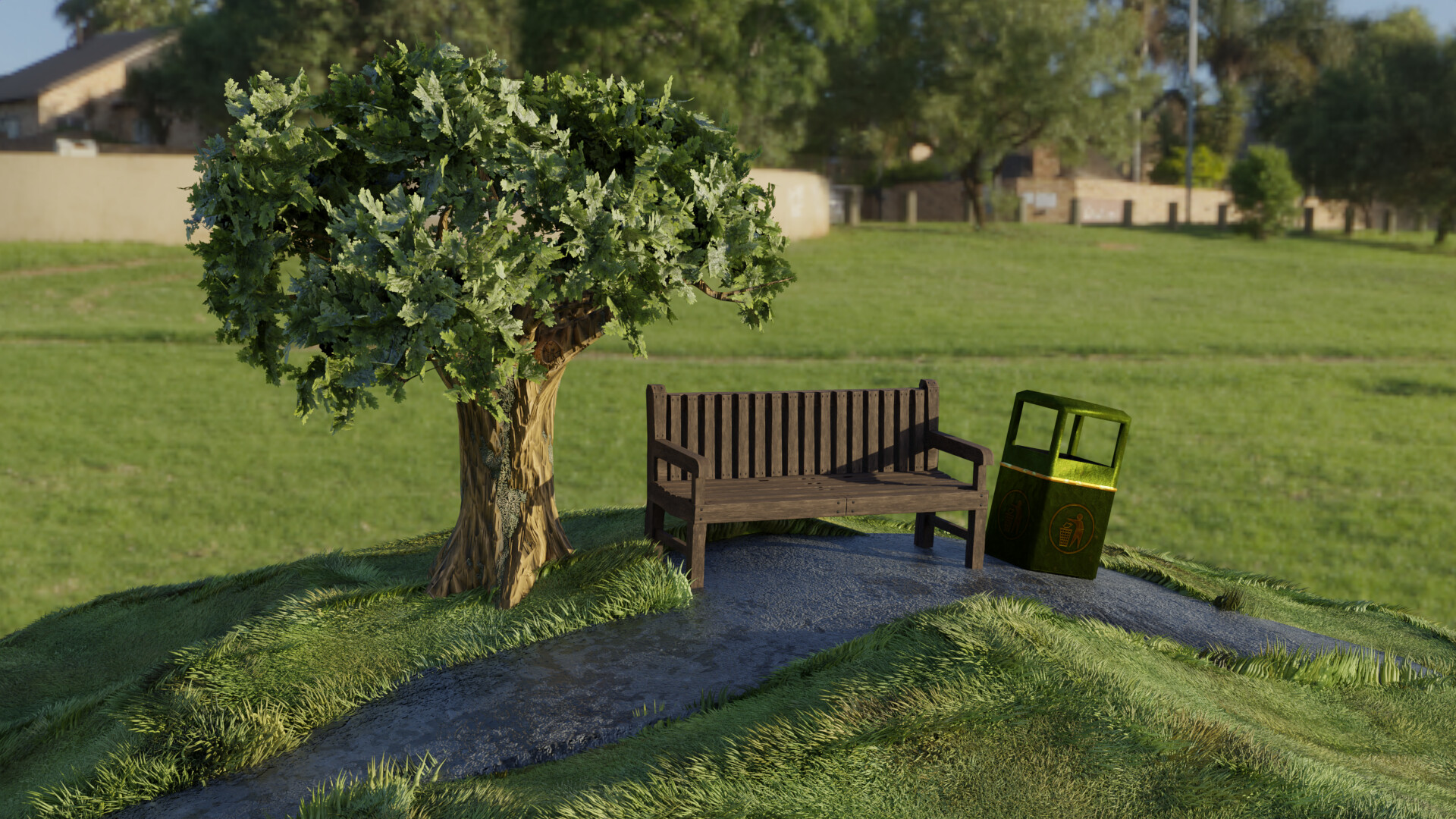 ArtStation - Park Bench