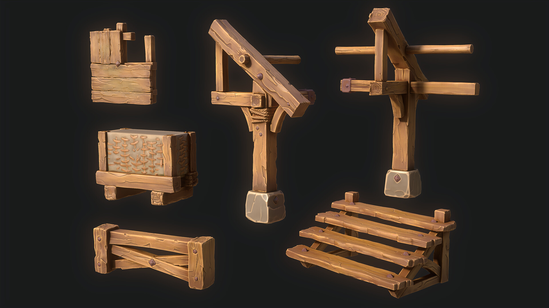 Waraphon Pungkhamnoi - Wood Modular asset - modeling practice