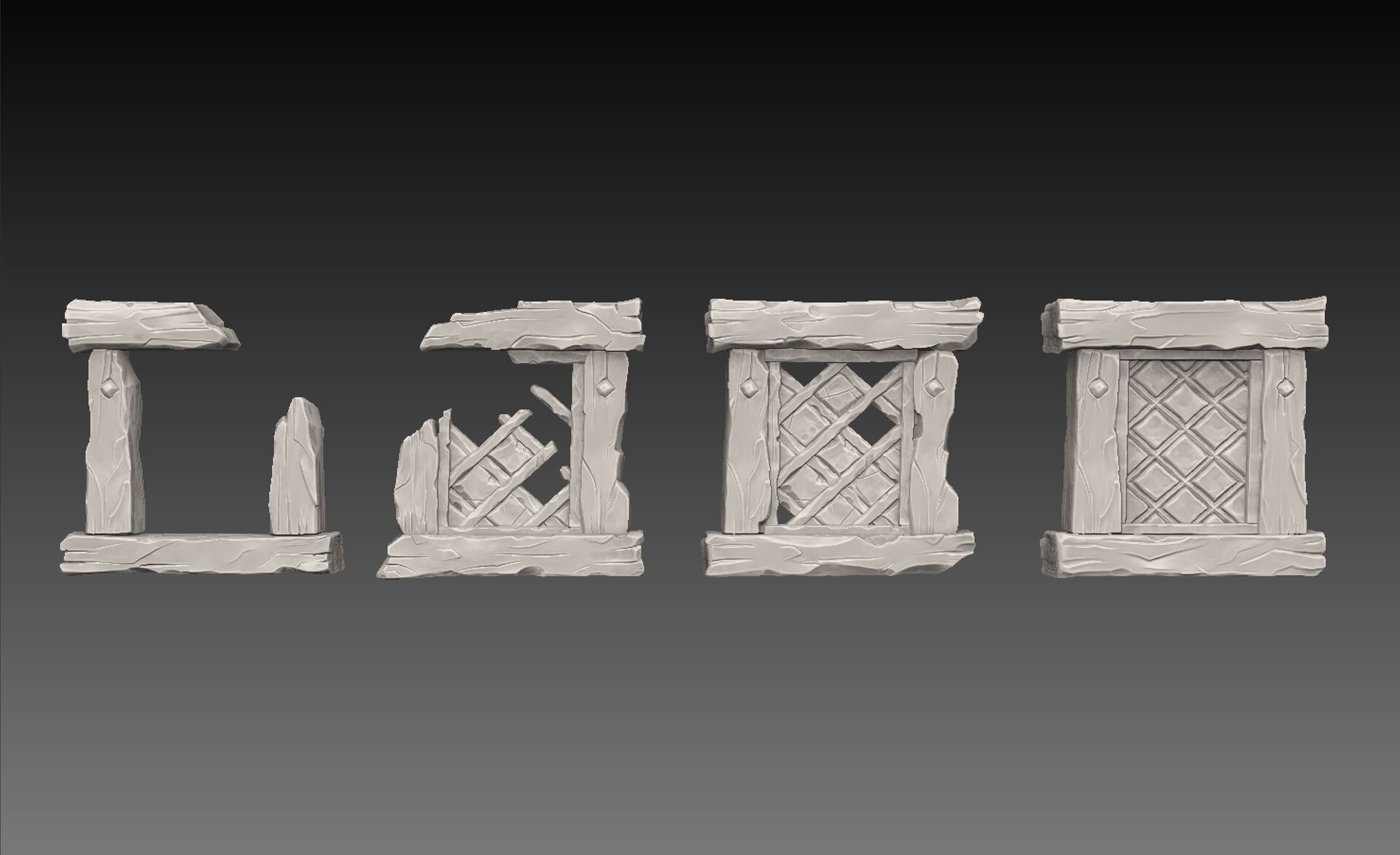 Waraphon Pungkhamnoi - Wood Modular asset - modeling practice