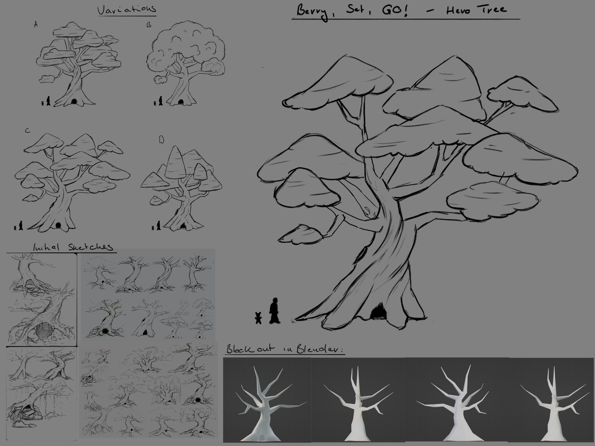 ArtStation - Hero Tree concept development for Berry, Set, GO! - WIP