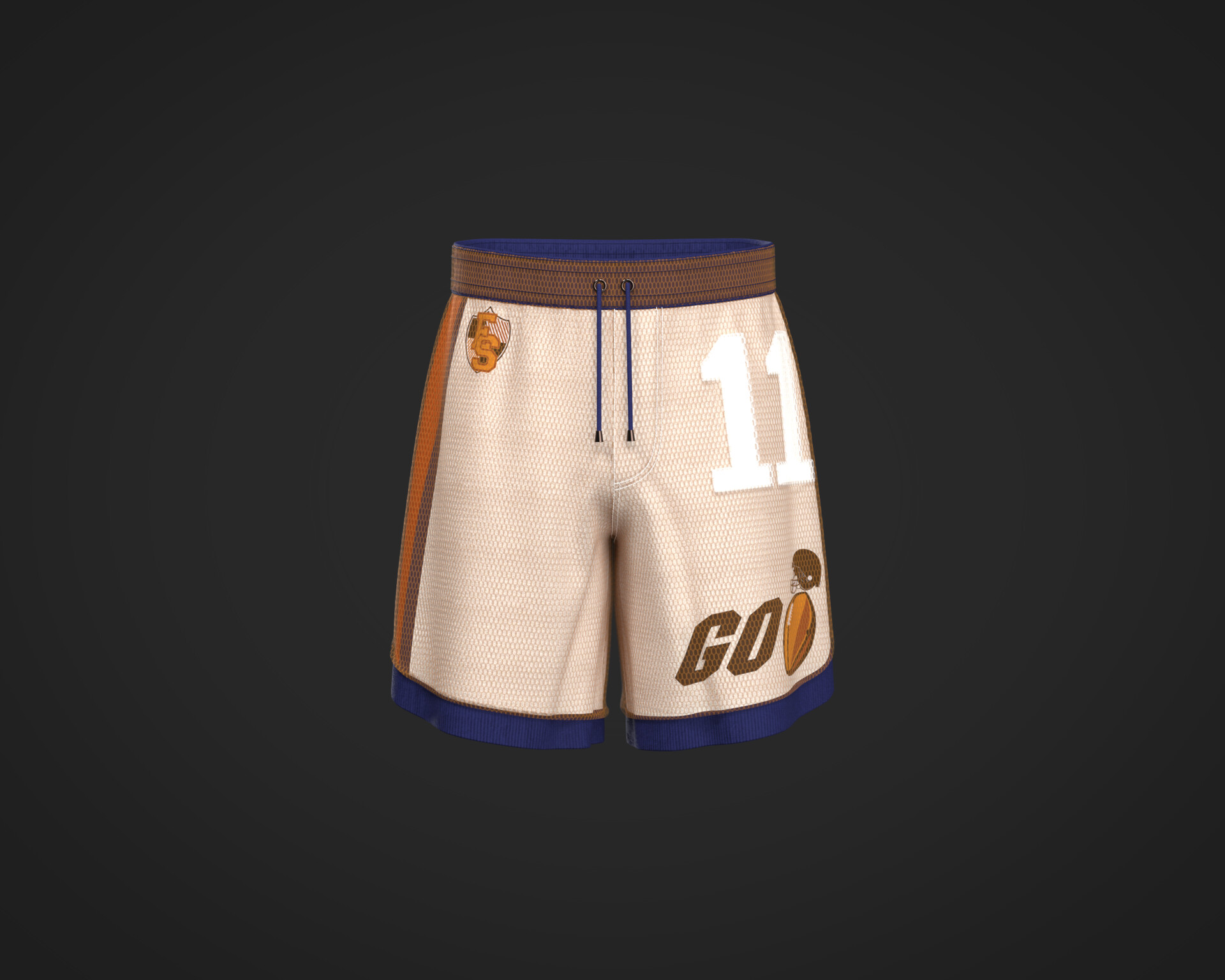 ArtStation - Mens relaxed fit shorts with graphics and layering with ...