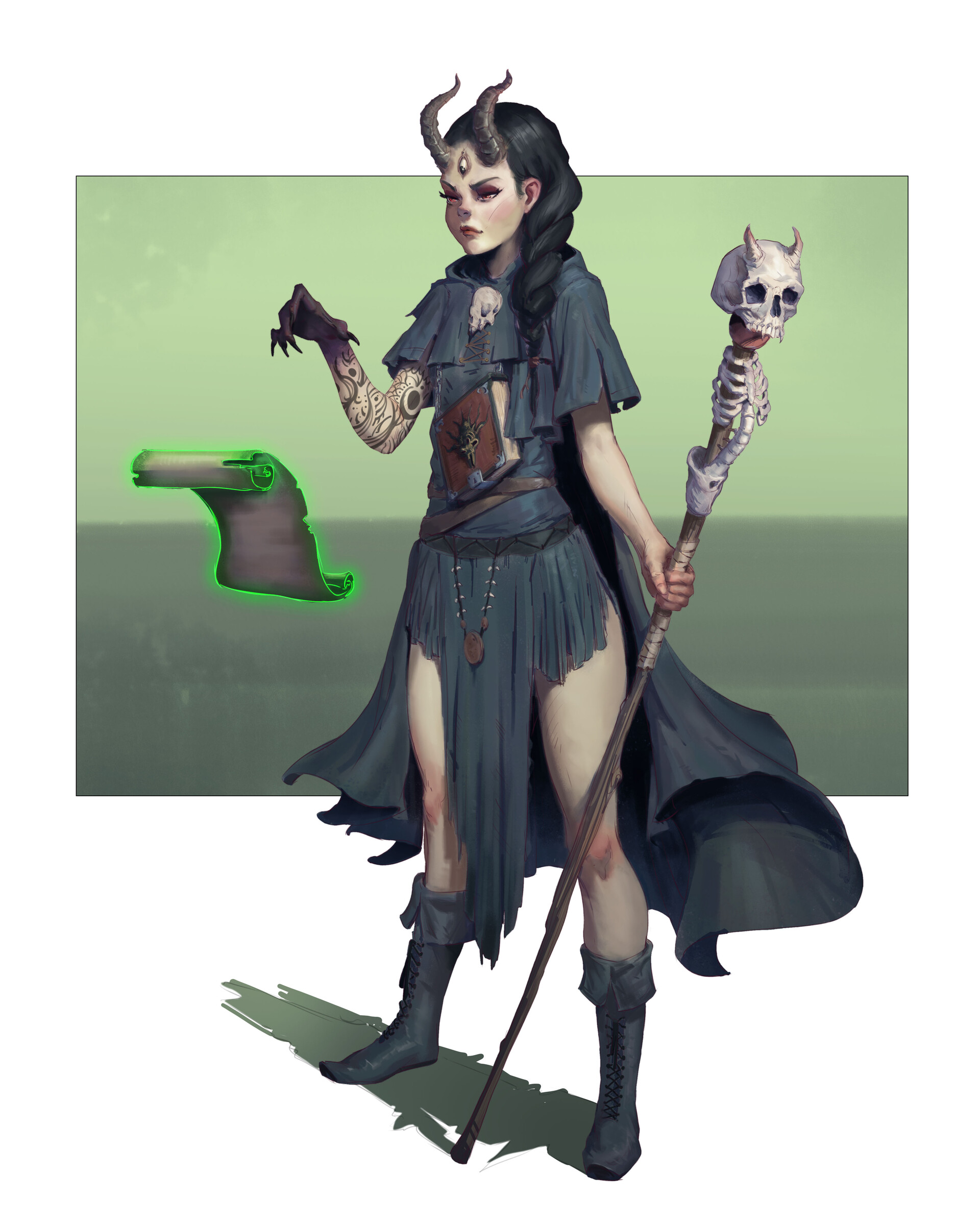 ArtStation - Tiefling Necromancer Skelexia