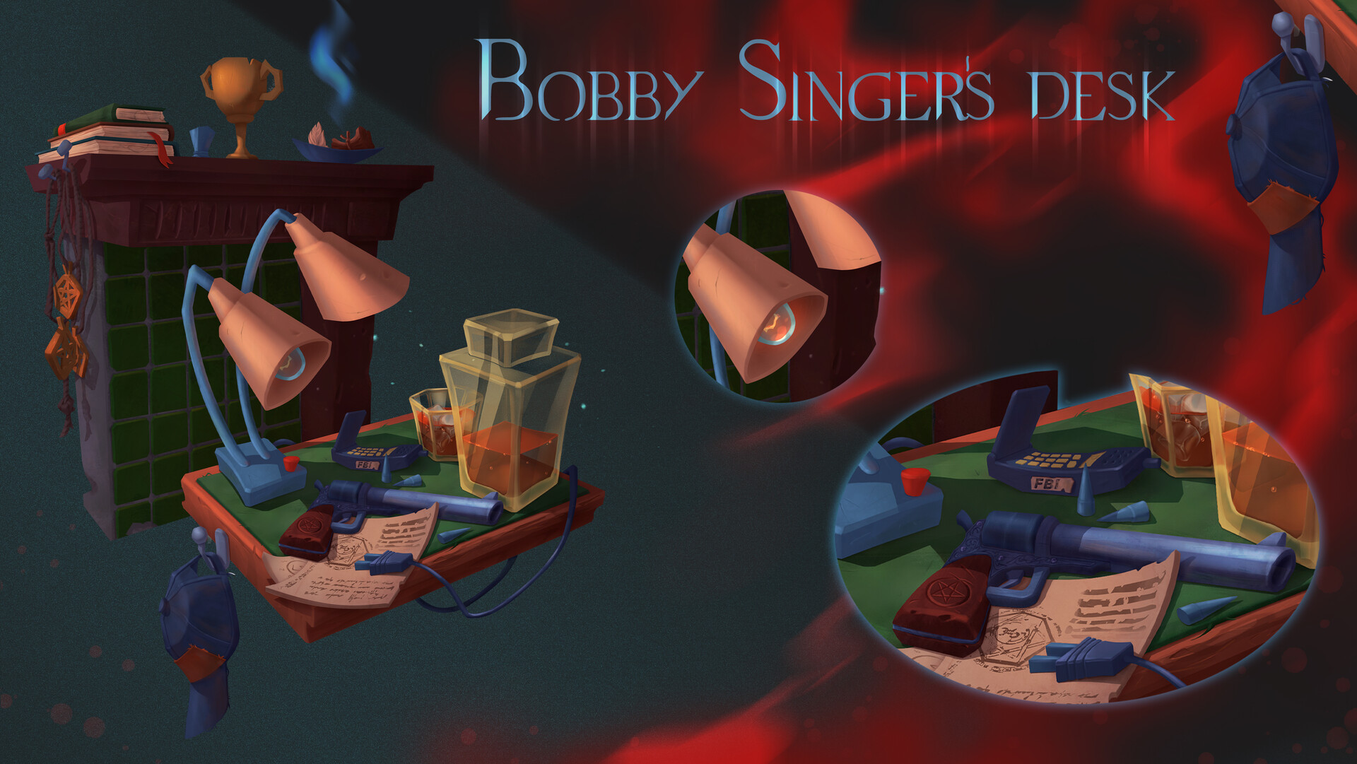 ArtStation - Bobby Singer's desk.