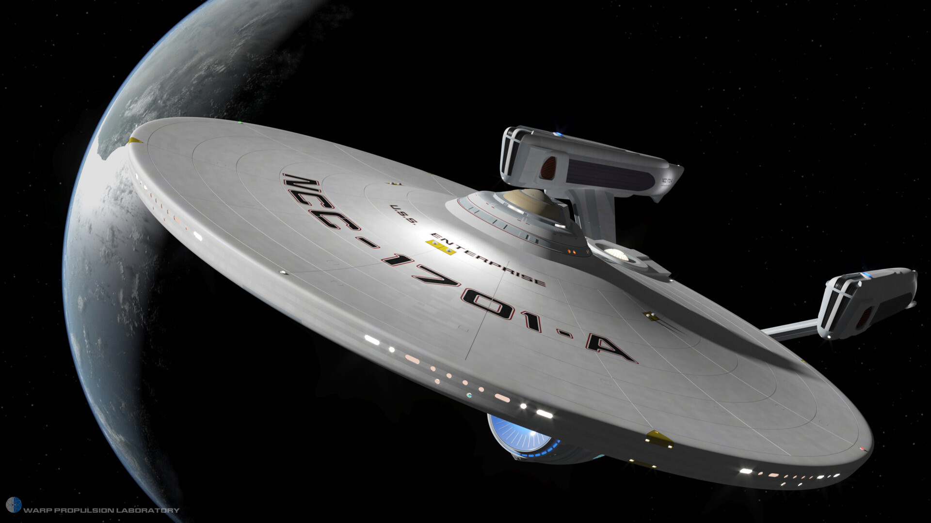 ArtStation - Enterprise-A Leaving Earth Orbit