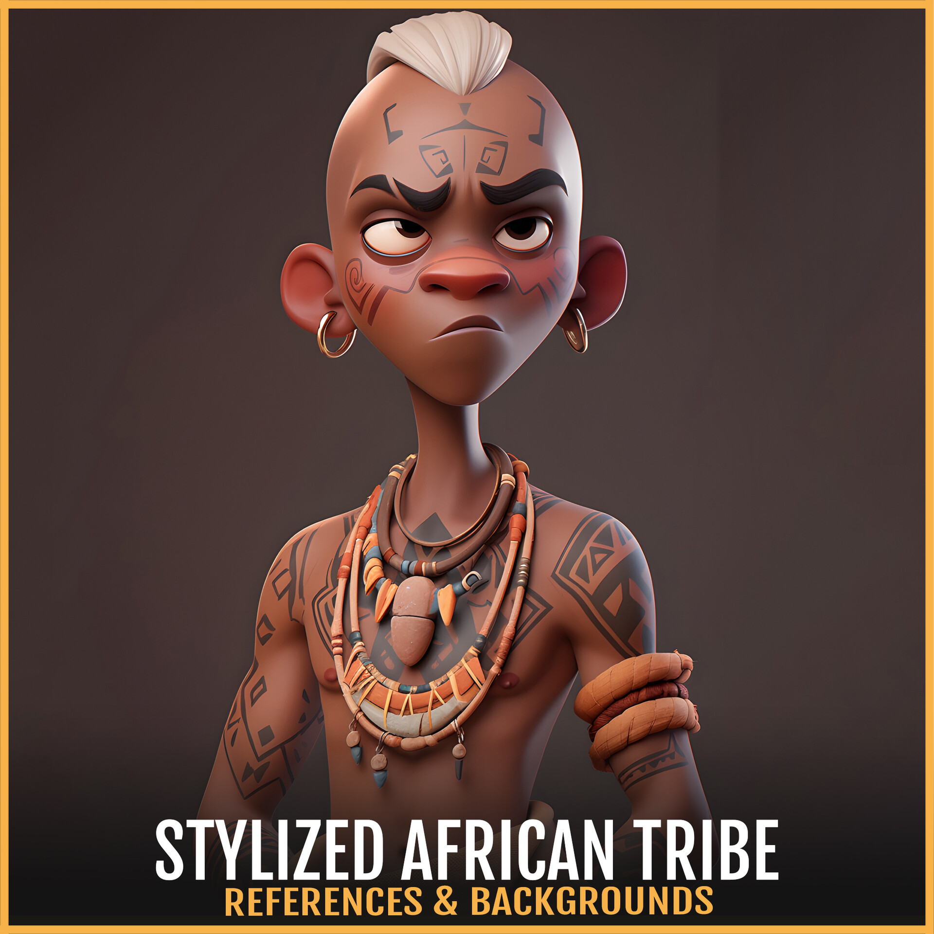 ArtStation - 303 Stylized African Tribe Character VOL58