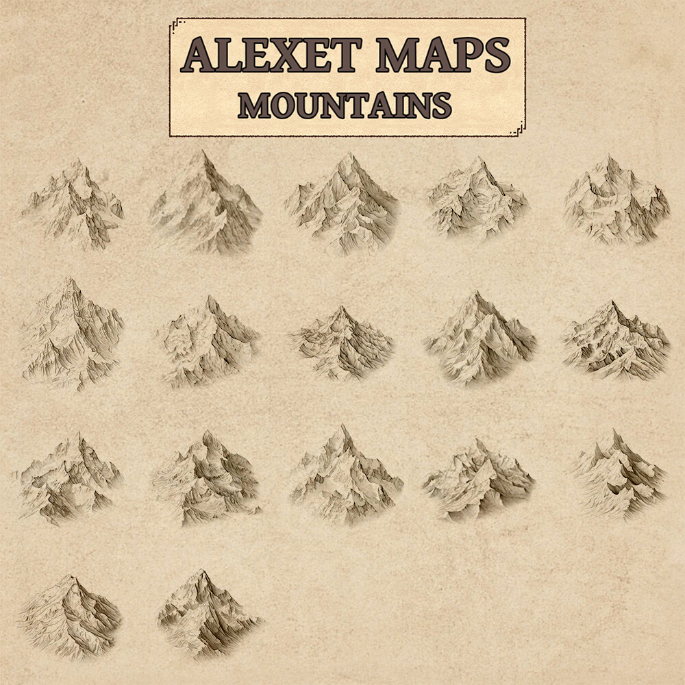 Alexet Maps - Mountain Pack for Wonderdraft by Alexet