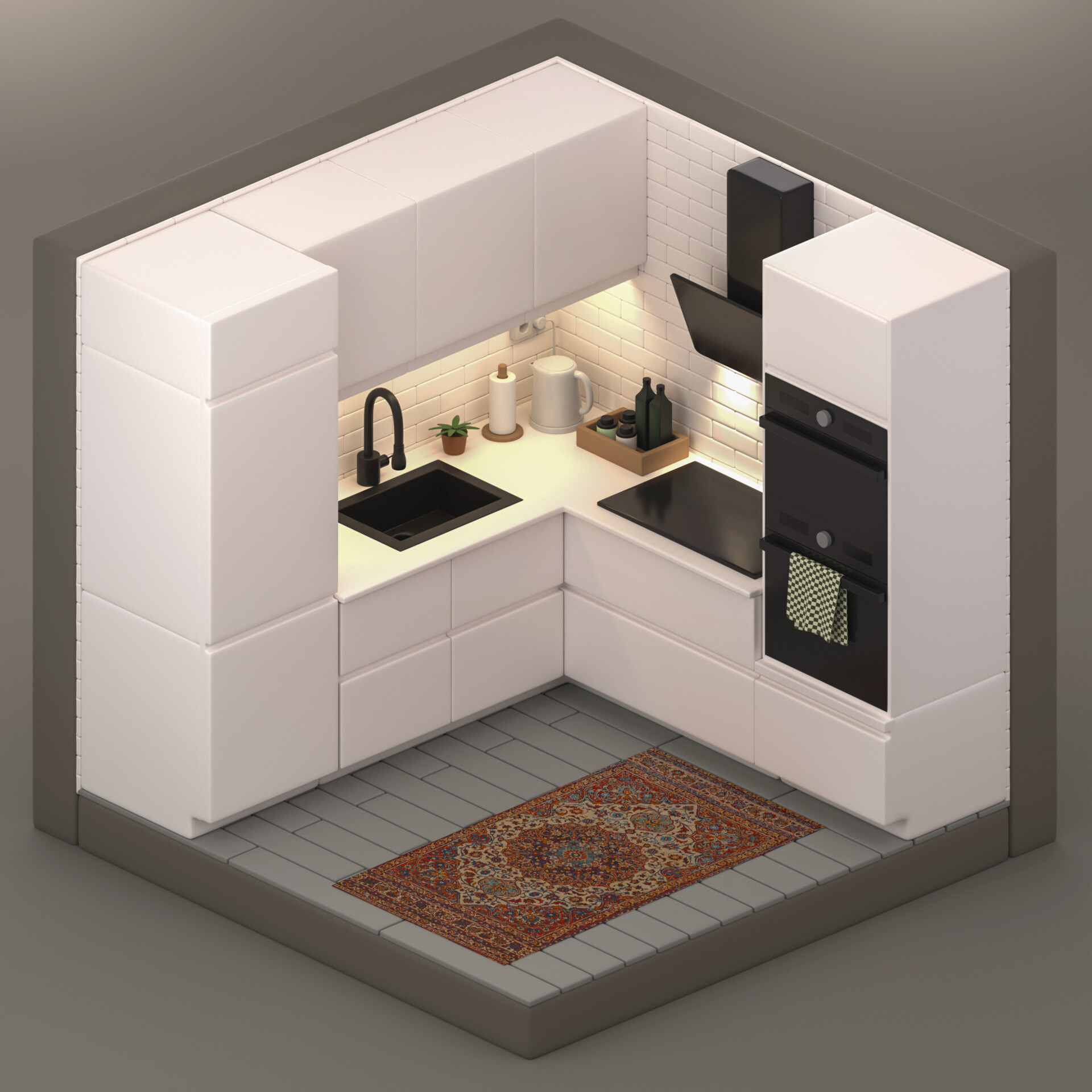 ArtStation - Isometric 3D Kitchen