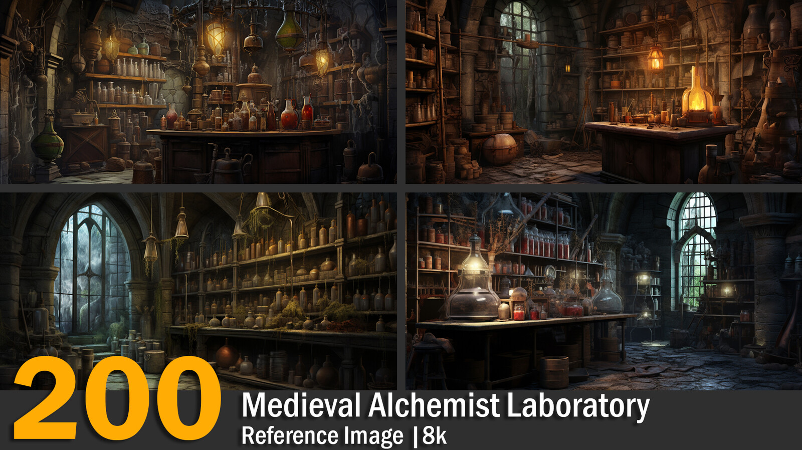 Lumière - Medieval Alchemist Laboratory | Reference Images | 8K