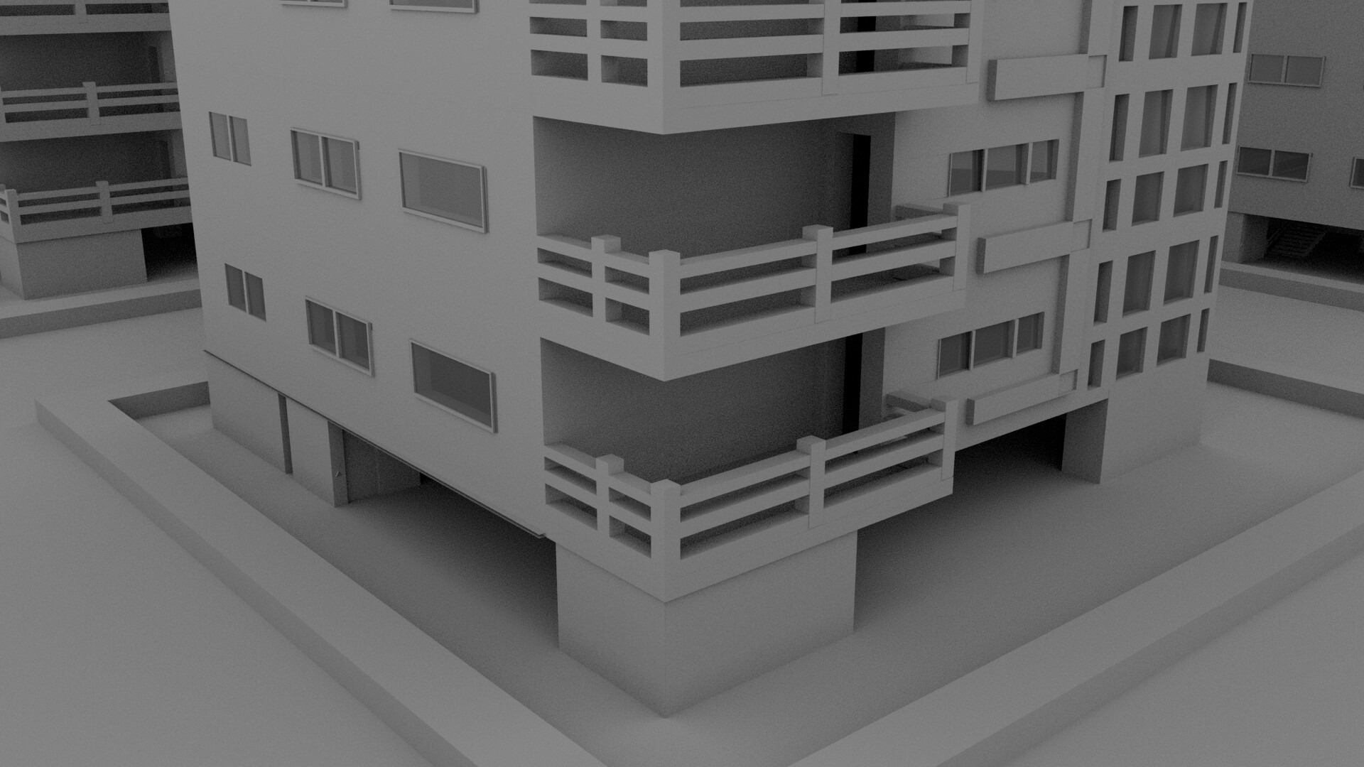 ArtStation - Gated community Apartment 3d Model in maya