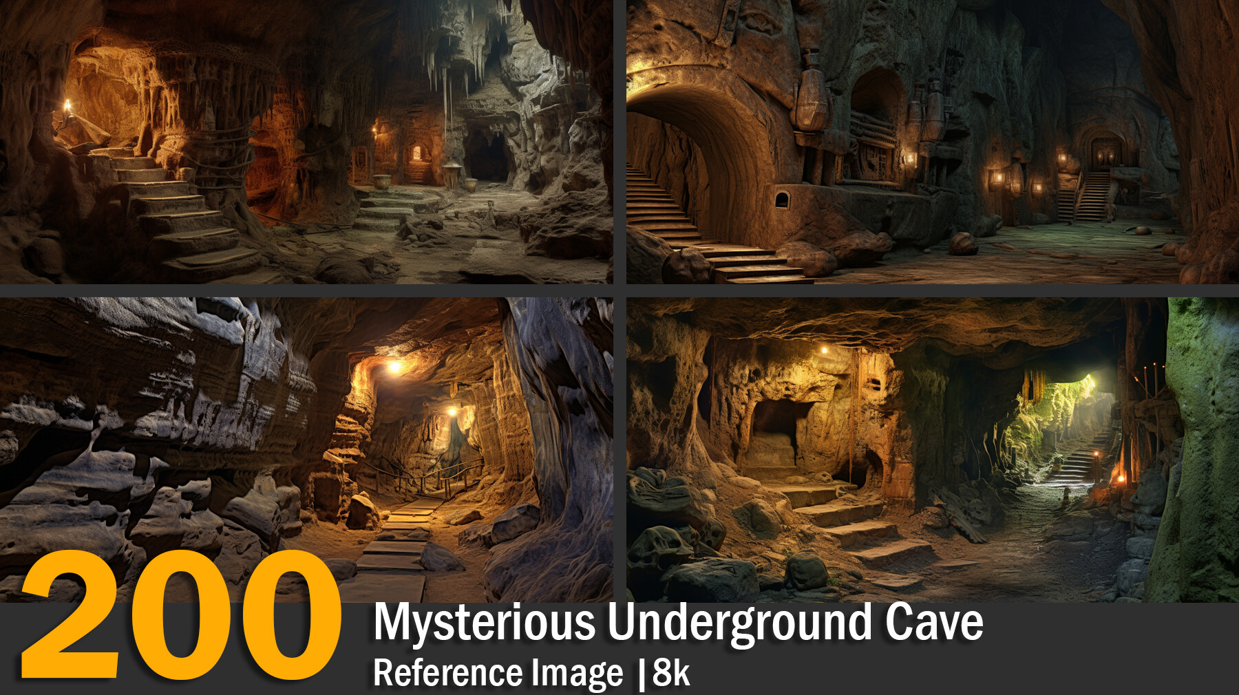 Lumière - Mysterious Underground Cave | Reference Images | 8K