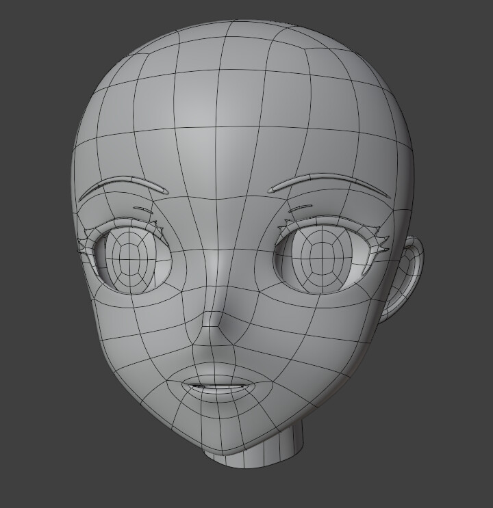 anime face wireframe
