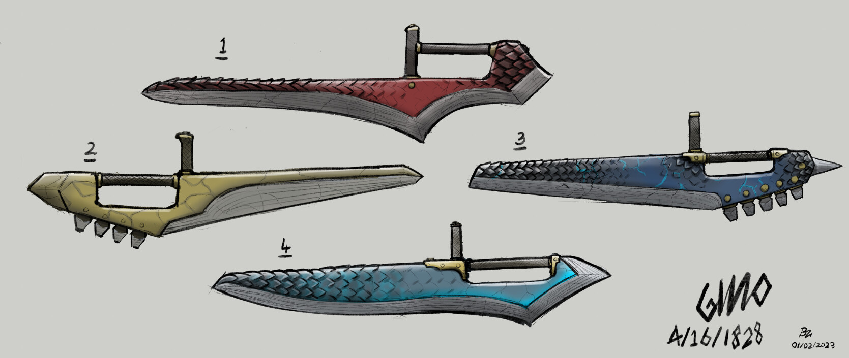 ArtStation - Sword Nightstick/Baton Designs D&D