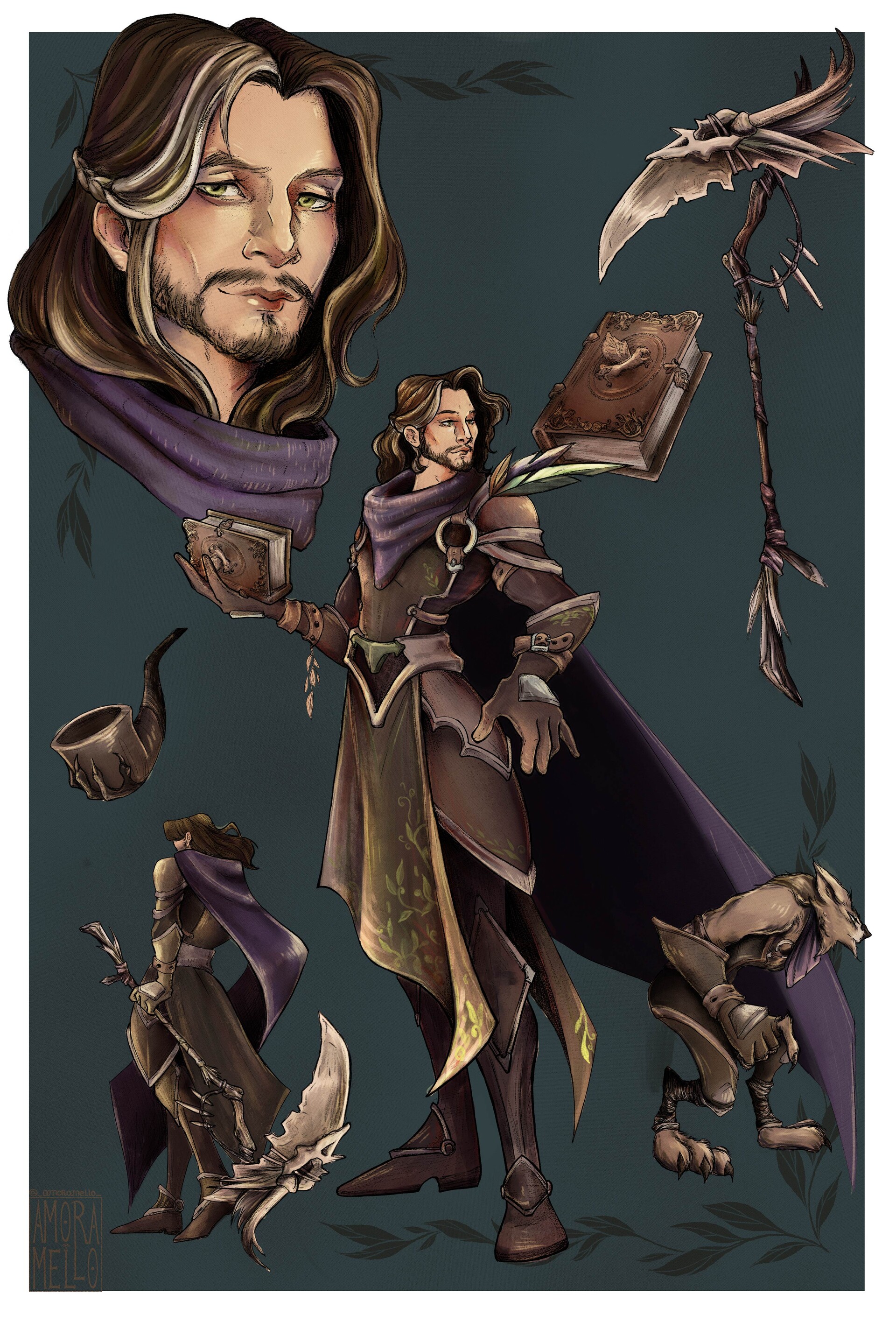 ArtStation - A Long-haired man, his tools and his Werewolf Form