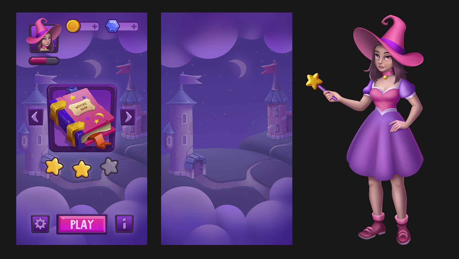 ArtStation - Witch's Book UI Project