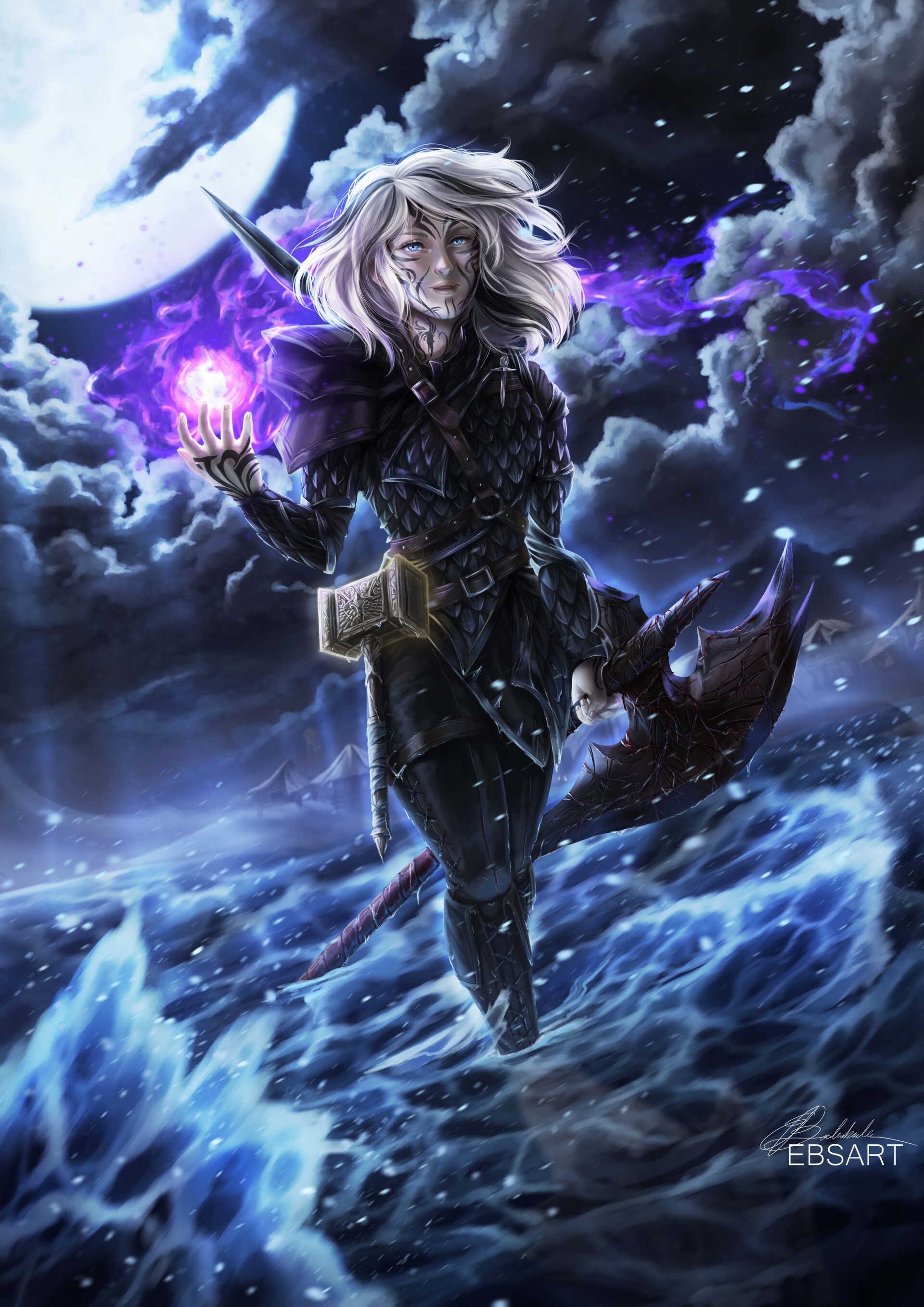 ArtStation - Nymara Thirhe: The Scourge Aasimar Hexblade Warlock