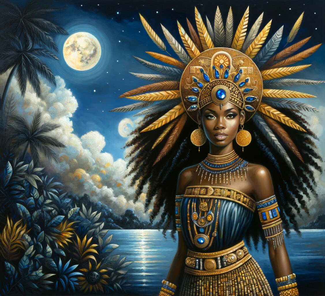 Archana - Majestic Radiance: Caribbean Goddess in Celestial Splendor - 6