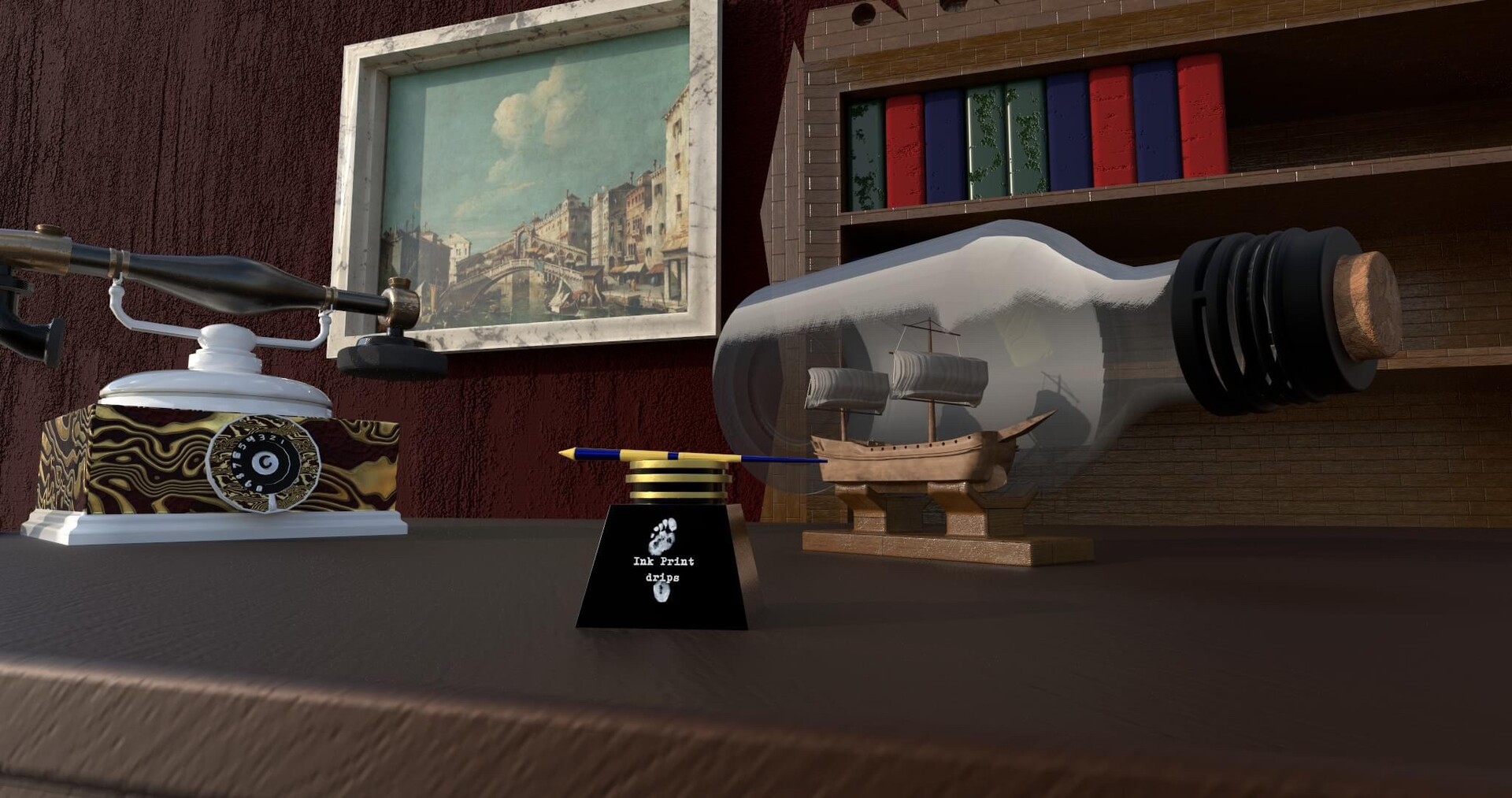 ArtStation - Desk Scene School project