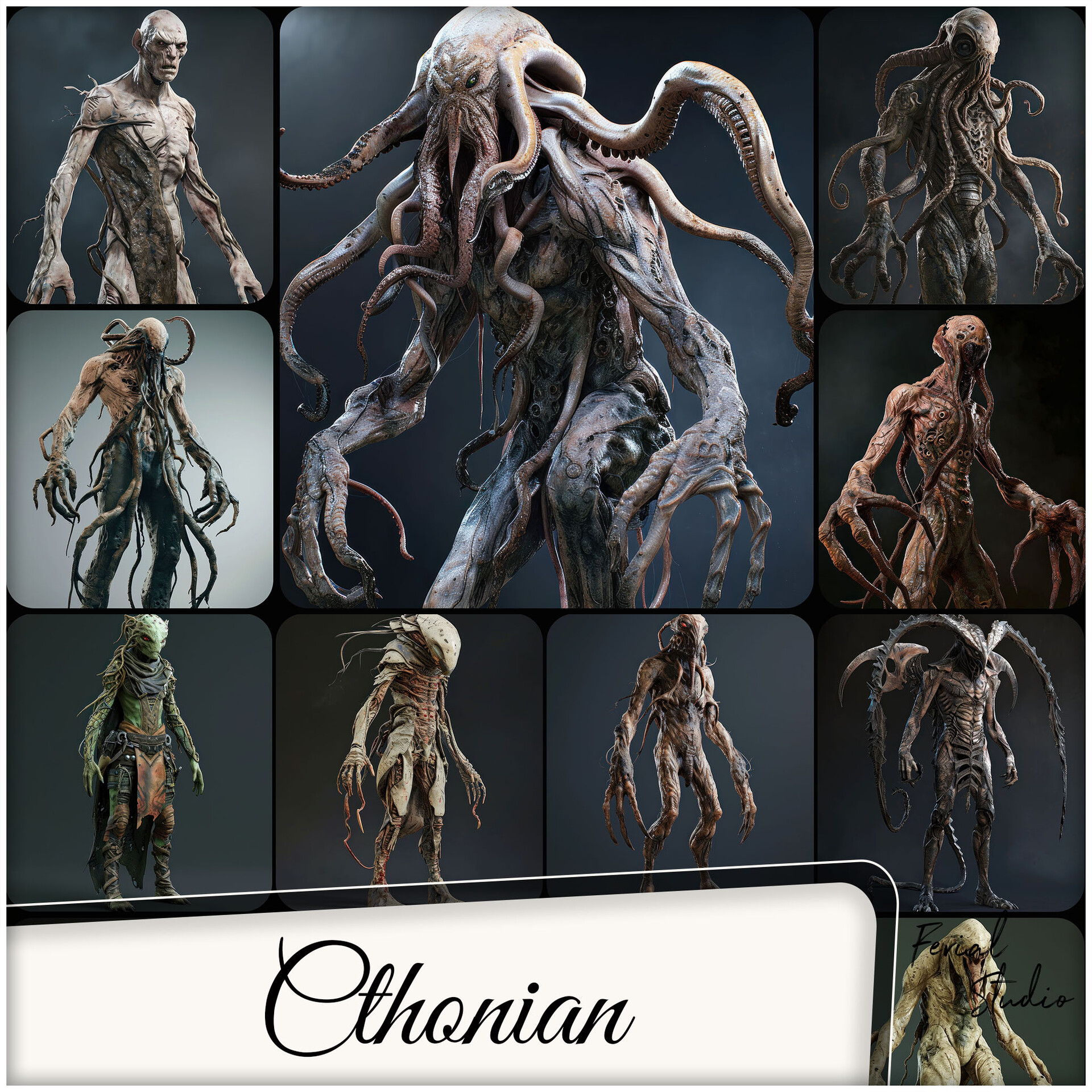 Ferial Studio - 🔹230 Cthonian Character Reference Image Pack v.6 |4K|