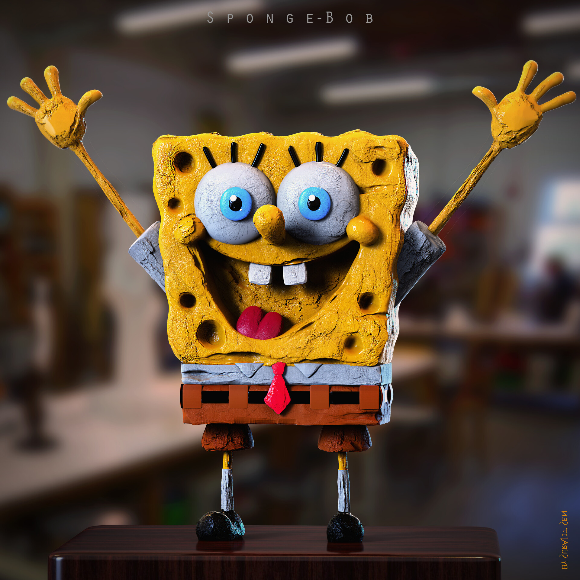 ArtStation - SpongeBob SquarePants - Digital Sculpture by Surajit Sen