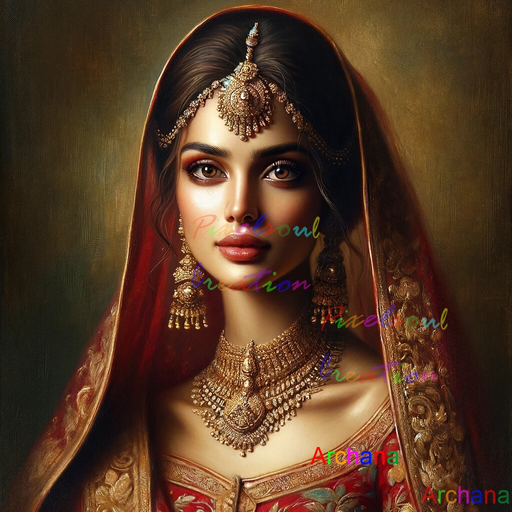 ArtStation - Elegance Unveiled: A Radiant Indian Bride Adorned in Rich ...