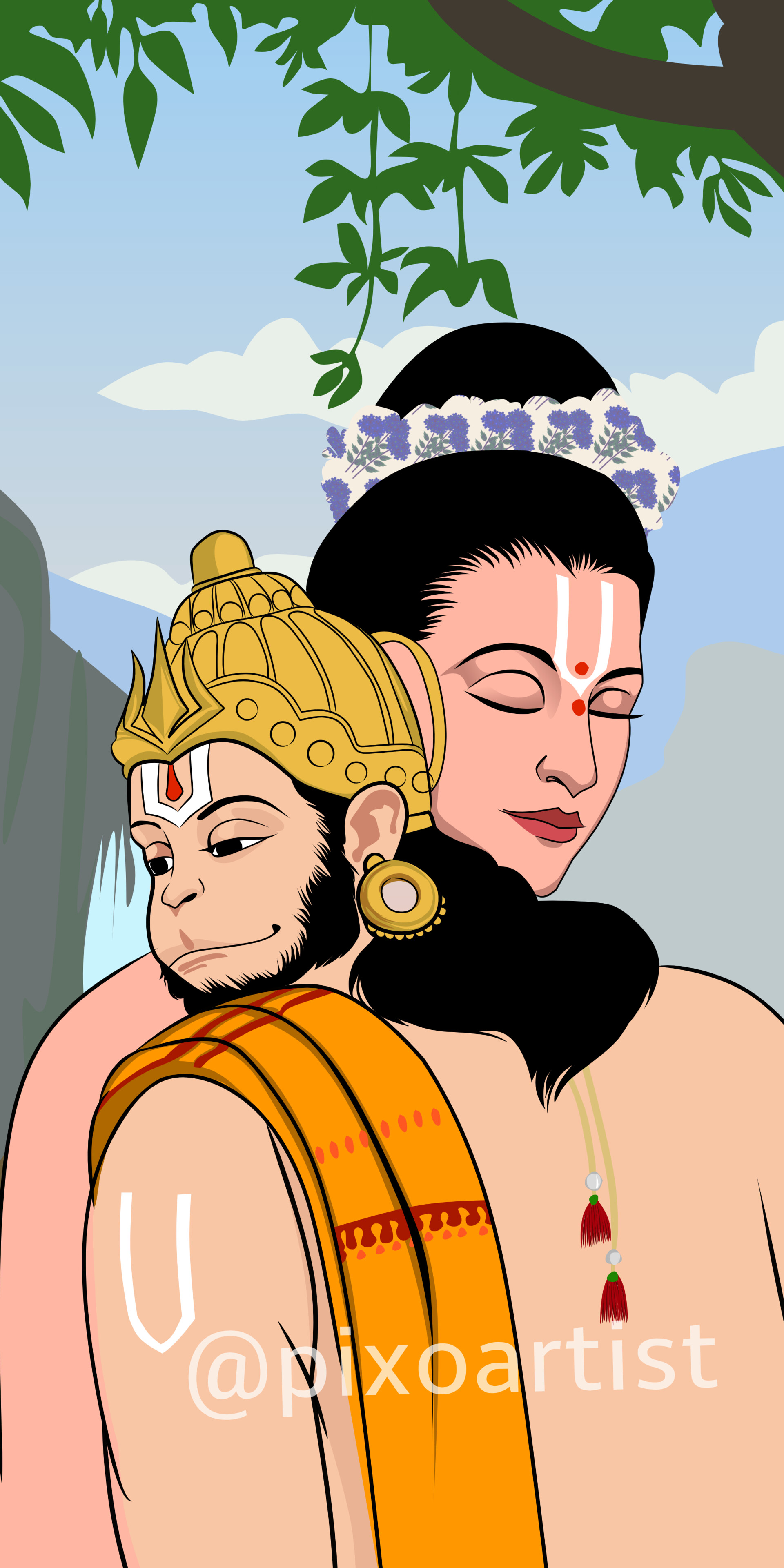 ArtStation - Ram meet Hanuman