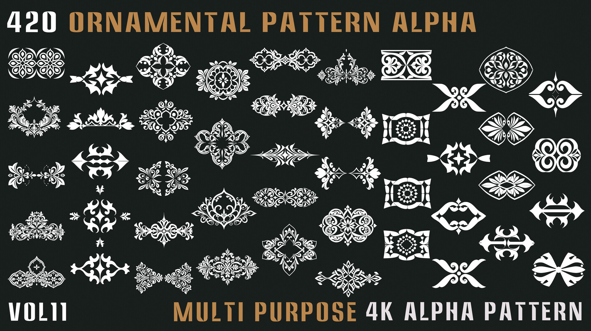 Mona Ghafourian - 420 Ornamental Alpha Pattern-Vol.11