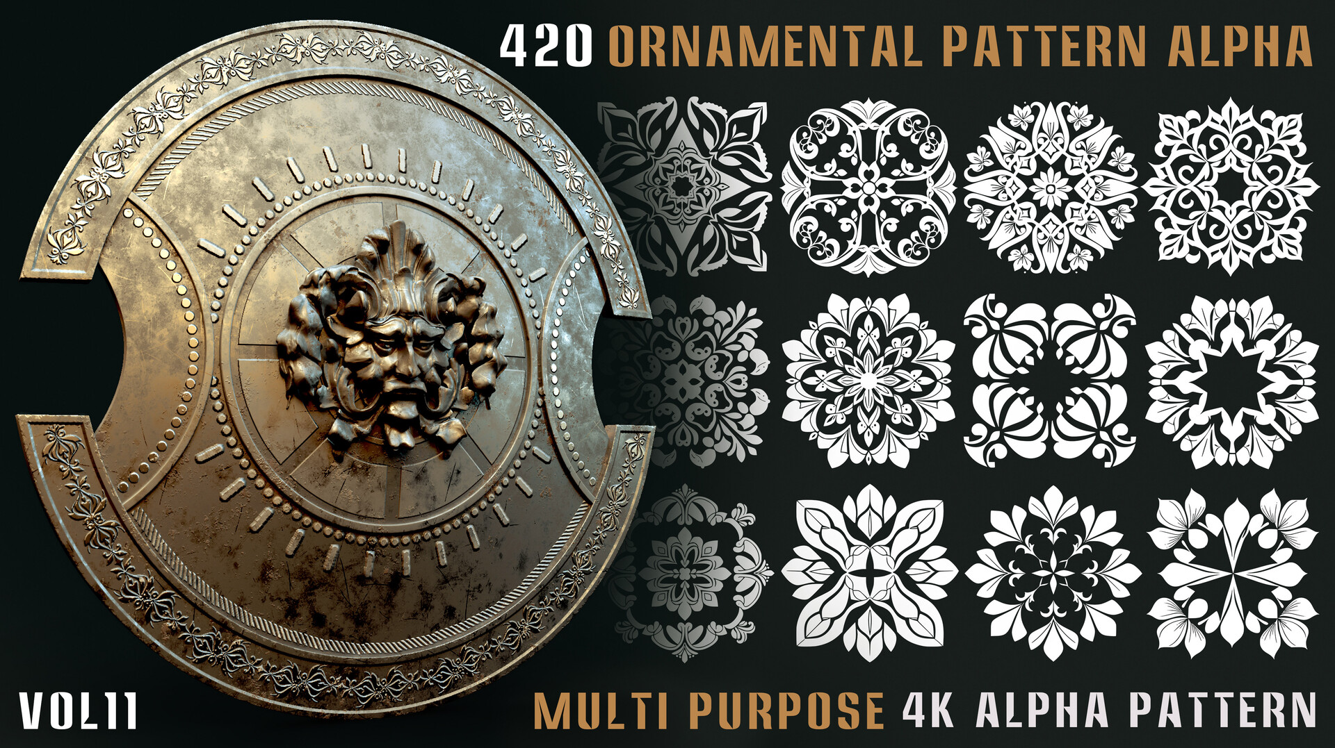 ArtStation - 420 Ornamental Alpha Pattern-Vol.11