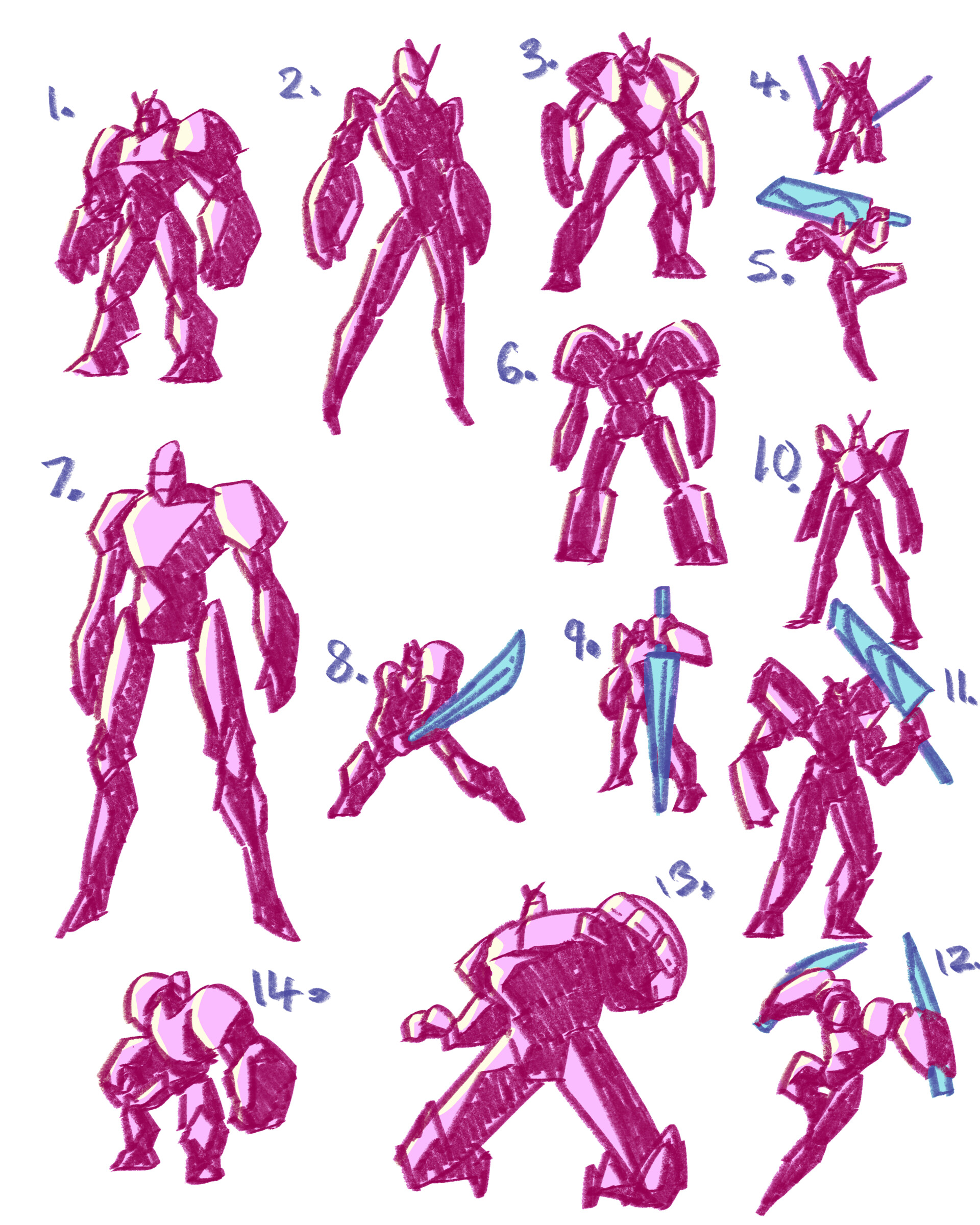 ArtStation - Mech Sketch Poses 01