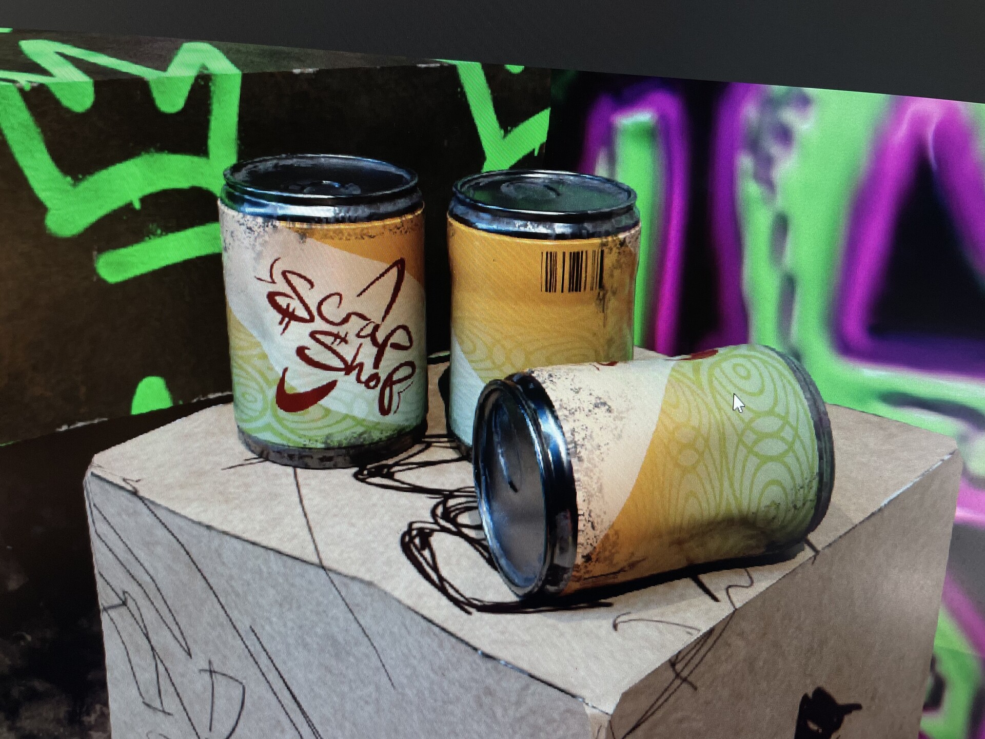 ArtStation - plot twist, maya crashed right after this photo and the cans are different now