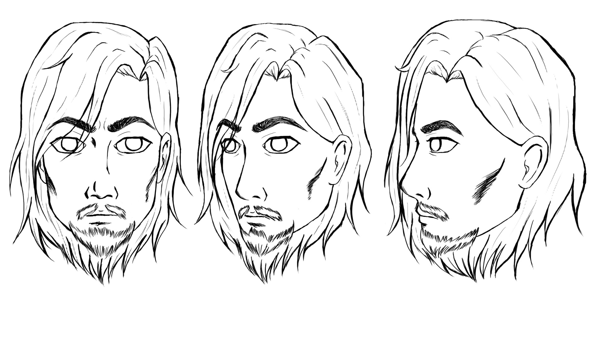 ArtStation - 40s Male Head Turnaround