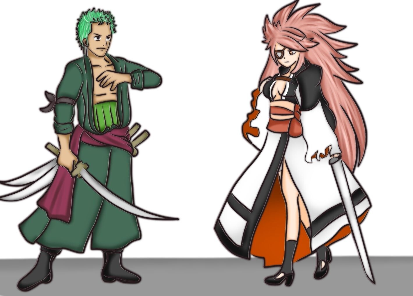ArtStation - 2D ARTWORK OF Zoro & Baiken