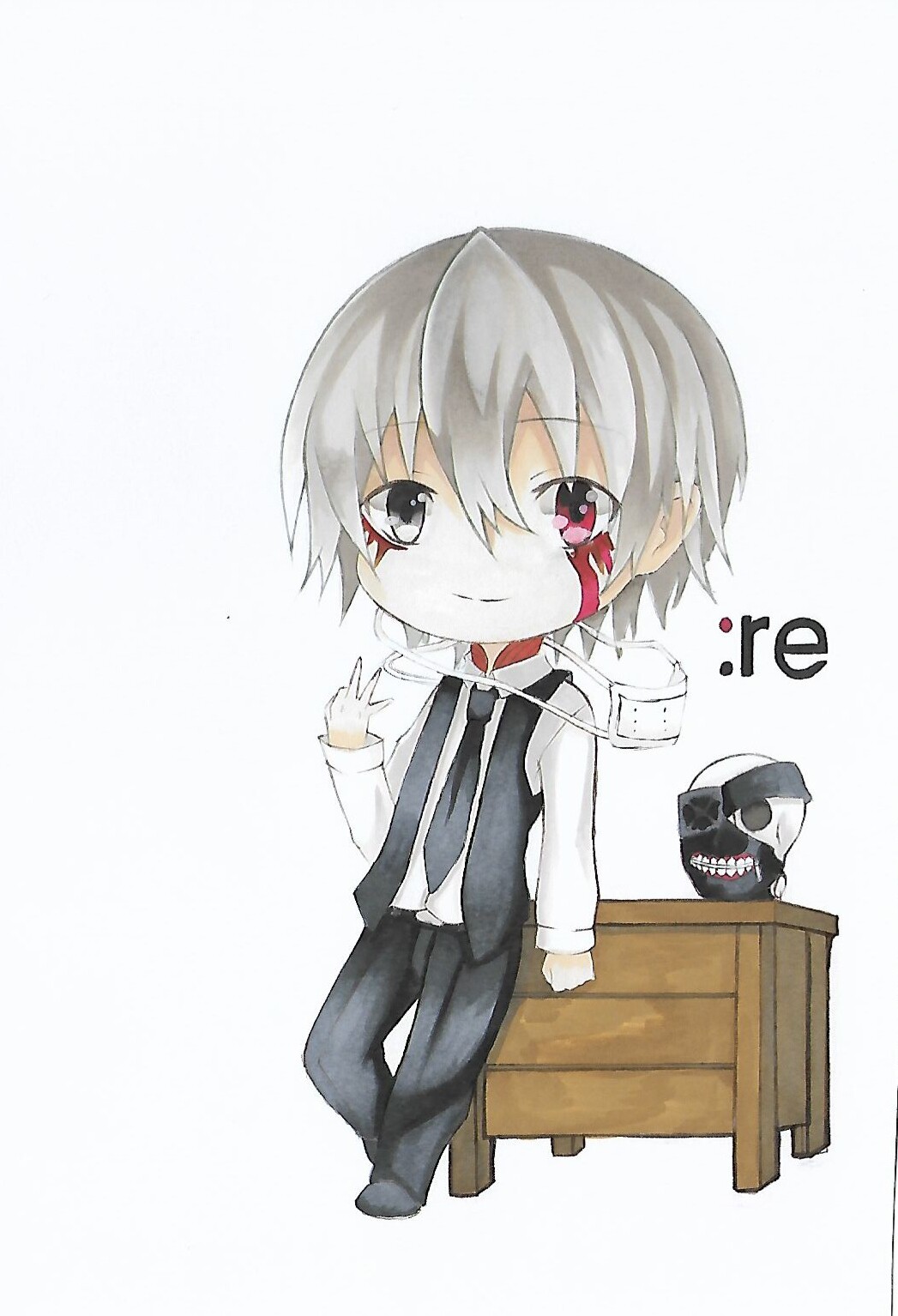 how to draw chibi kaneki