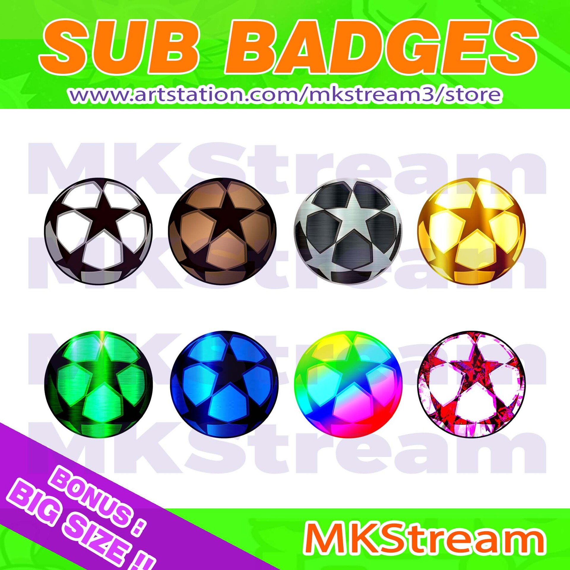 ArtStation - Twitch sub badges champions star ball pack