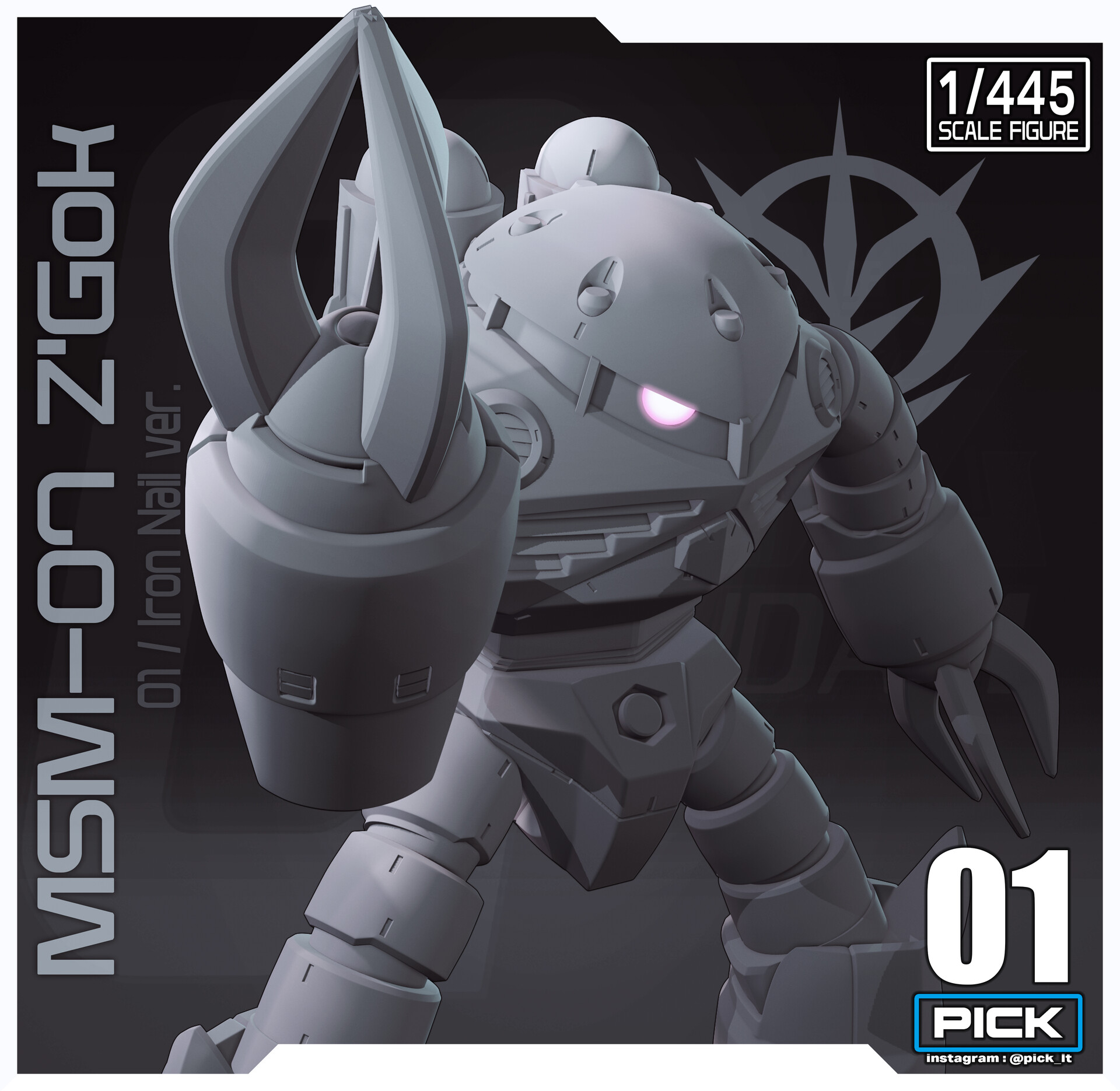 ArtStation - 01/ MSM-07 Z'Gok Iron Nails ver. / 3D Resin Print Mini ...