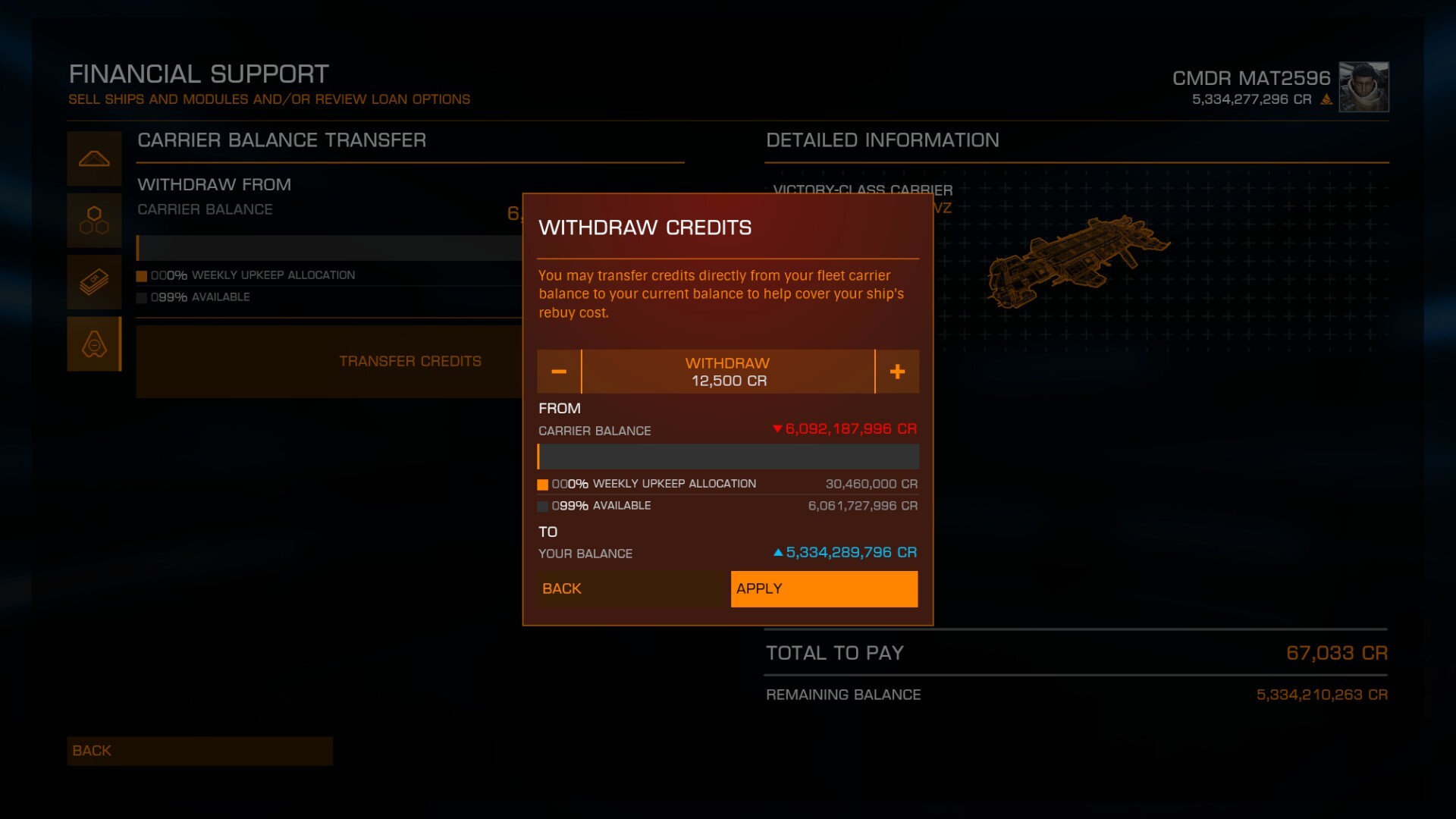 Mathew Maddison - Elite Dangerous Odyssey - Rebuy Screen UI