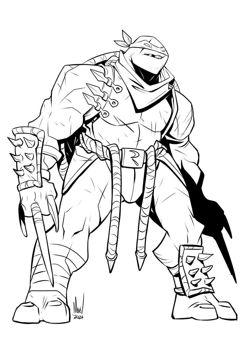 tiger claw ninja turtles coloring pages