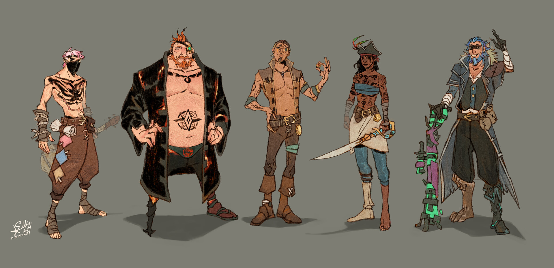 ArtStation - Sea of Thieves character lineup
