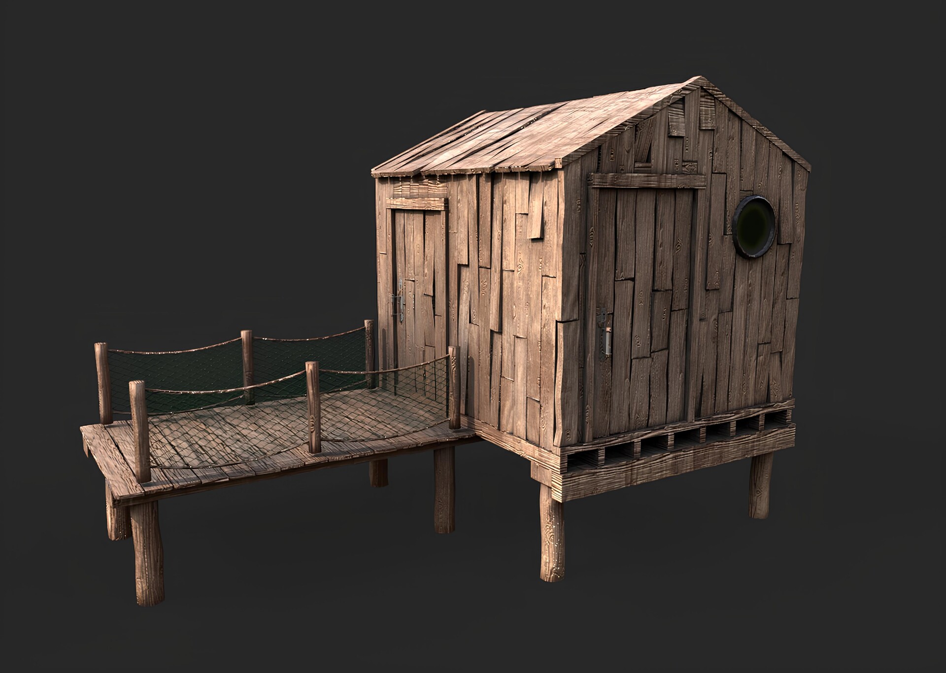 ArtStation - wooden Fishing Shack