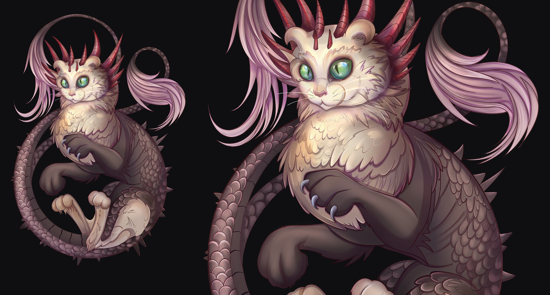 ArtStation - Dragon Cat Creature Drawing Character Concept Speedpaint ...