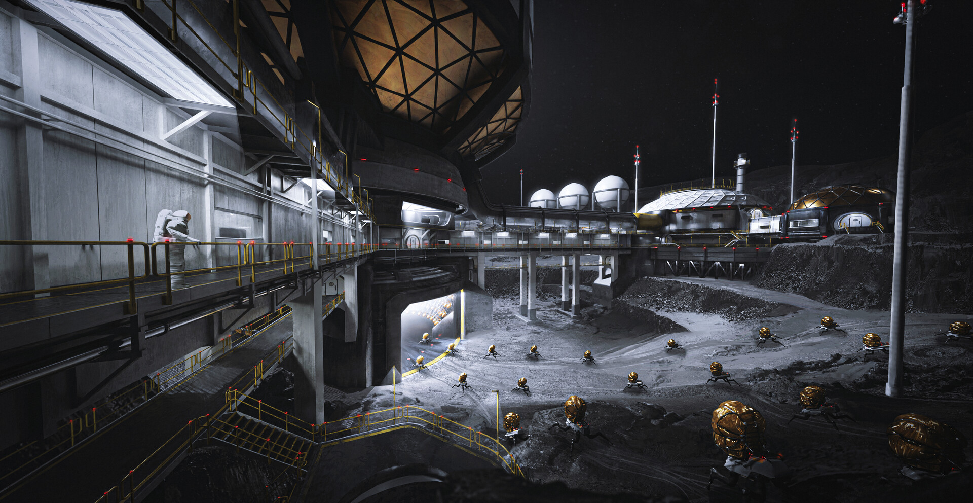 ArtStation - Moon Mining Colony