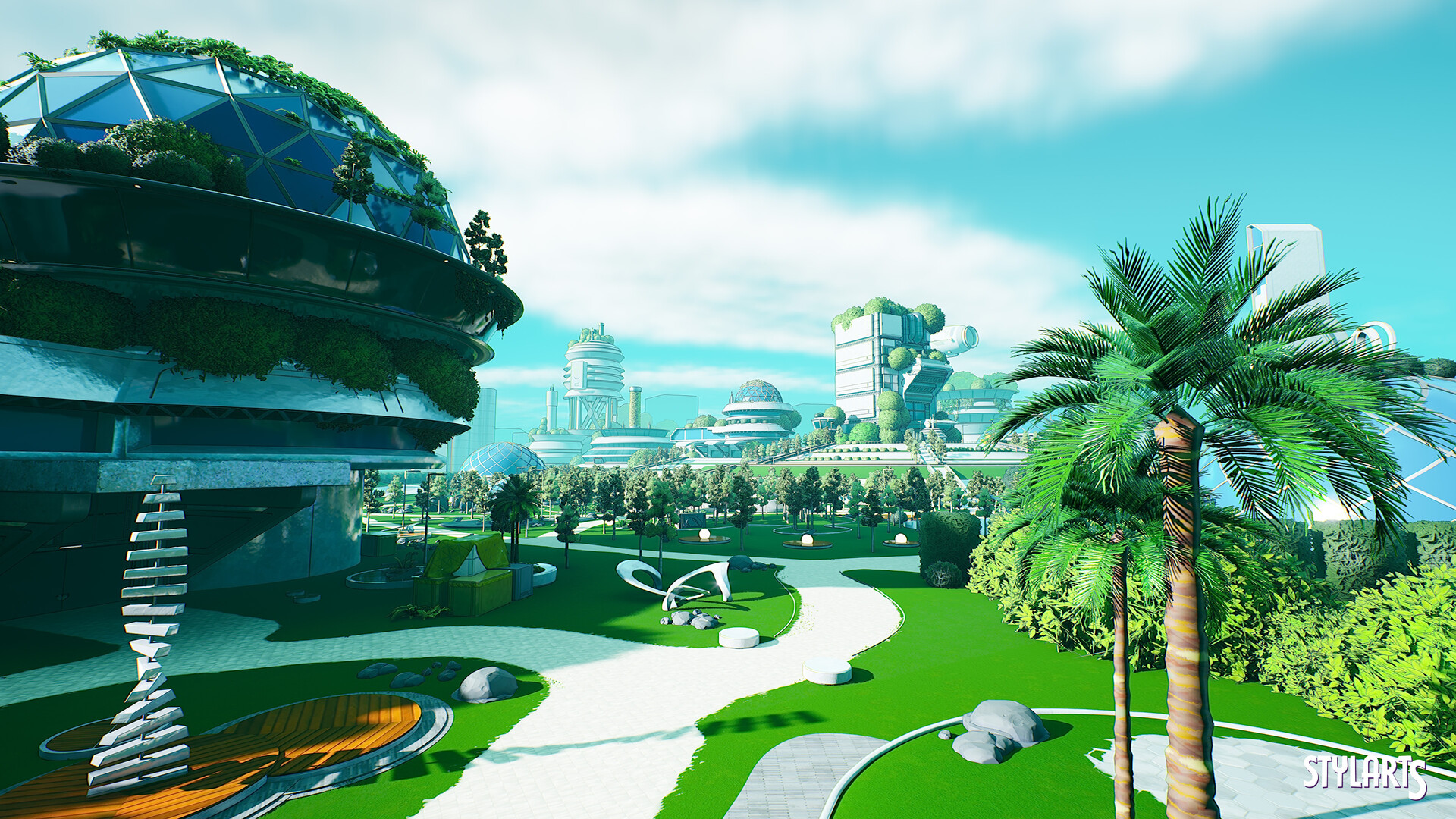 StylArts - Stylized Solarpunk City